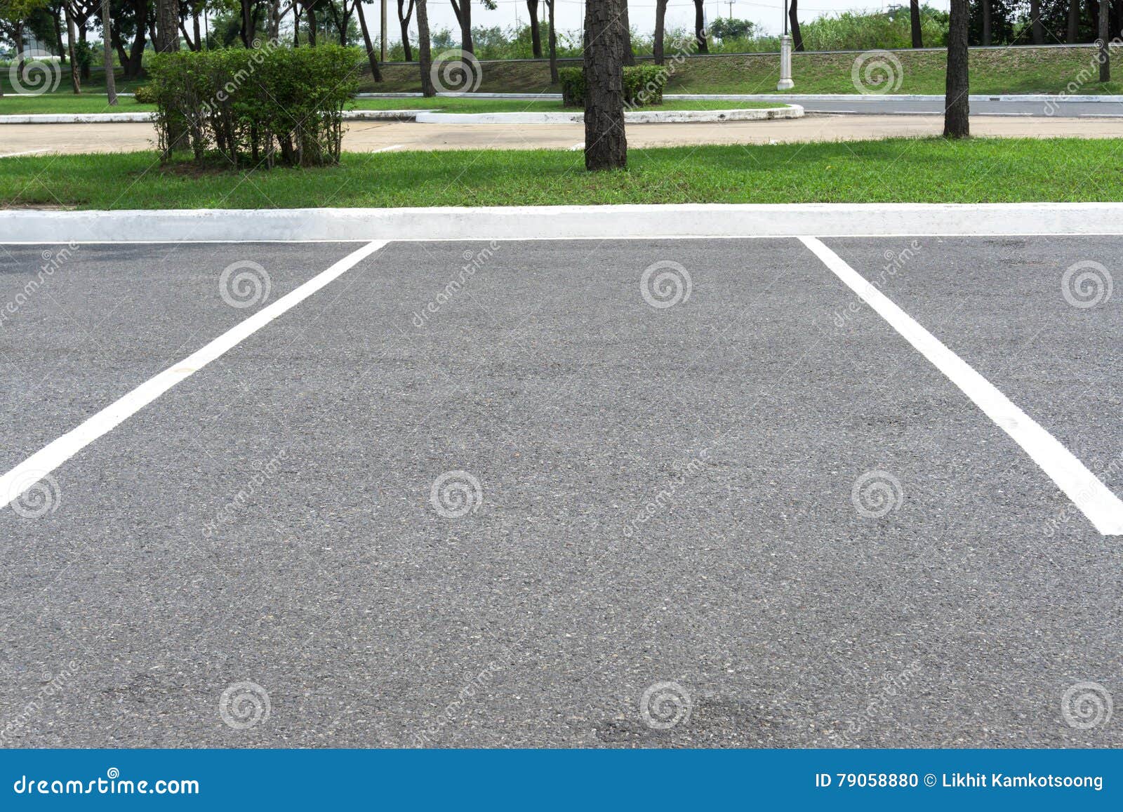 Empty Space Parking Lot Outdoor in Public Park. Stock Photo - Image of ...