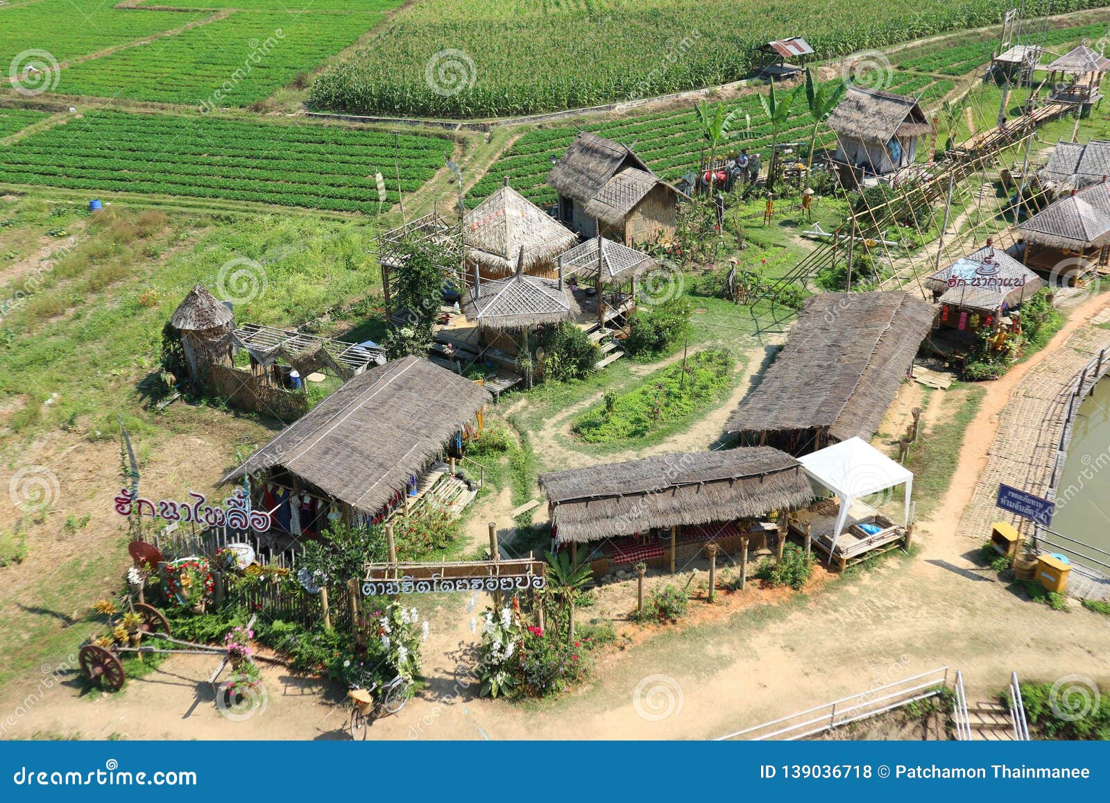 Empty Space, Small Villages, Asian Style Fields Editorial Stock Photo ...