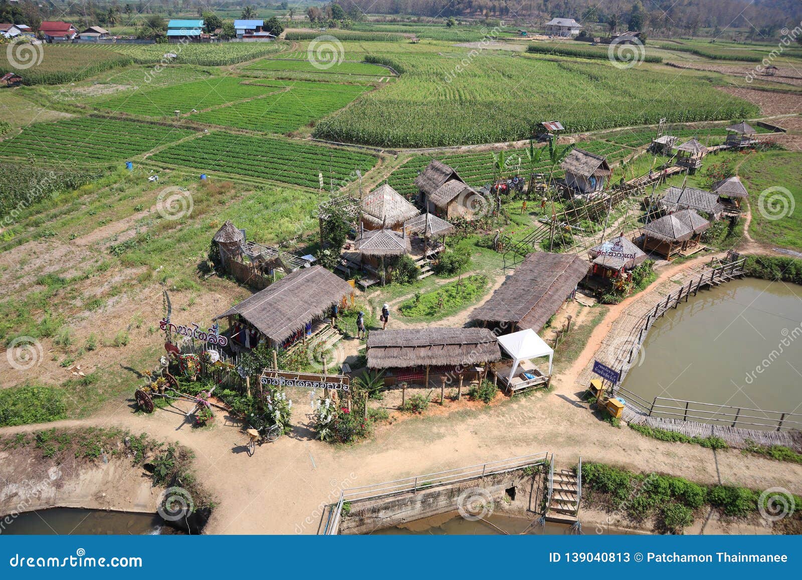 Empty Space, Small Villages, Asian Style Fields Stock Image - Image of ...