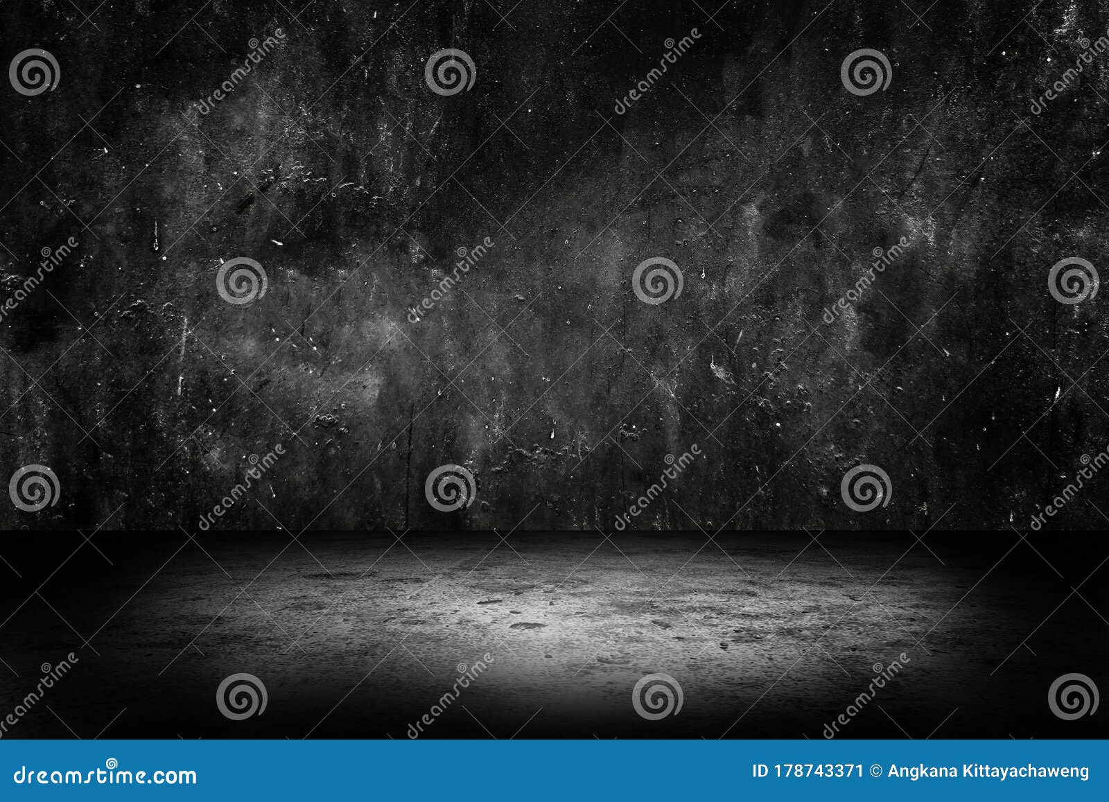 Empty Space of Studio Dark Room Concrete Floor Grunge Texture ...