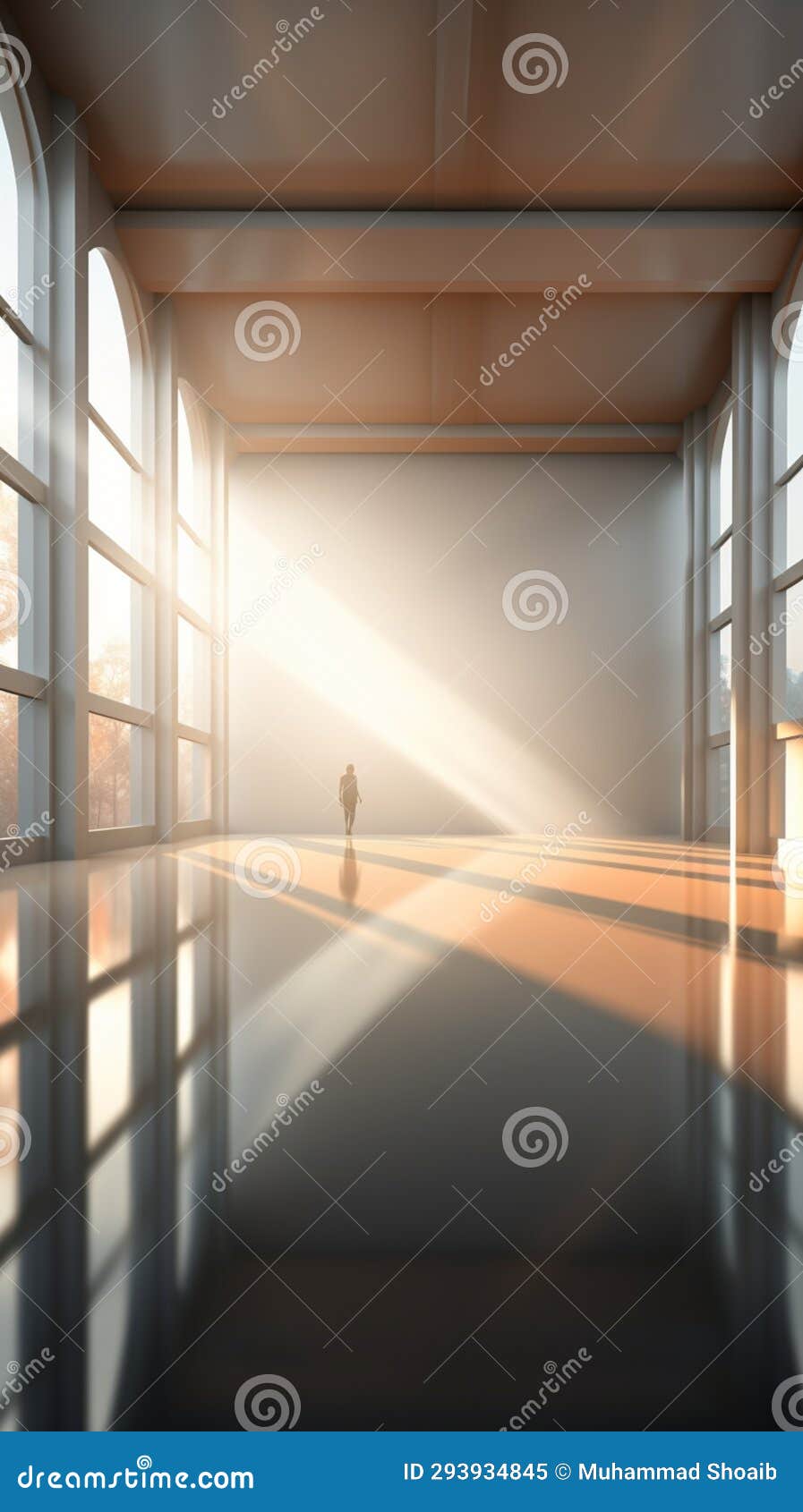 Empty Space Transformed by the Gentle Embrace of Light in 3D Rendering ...