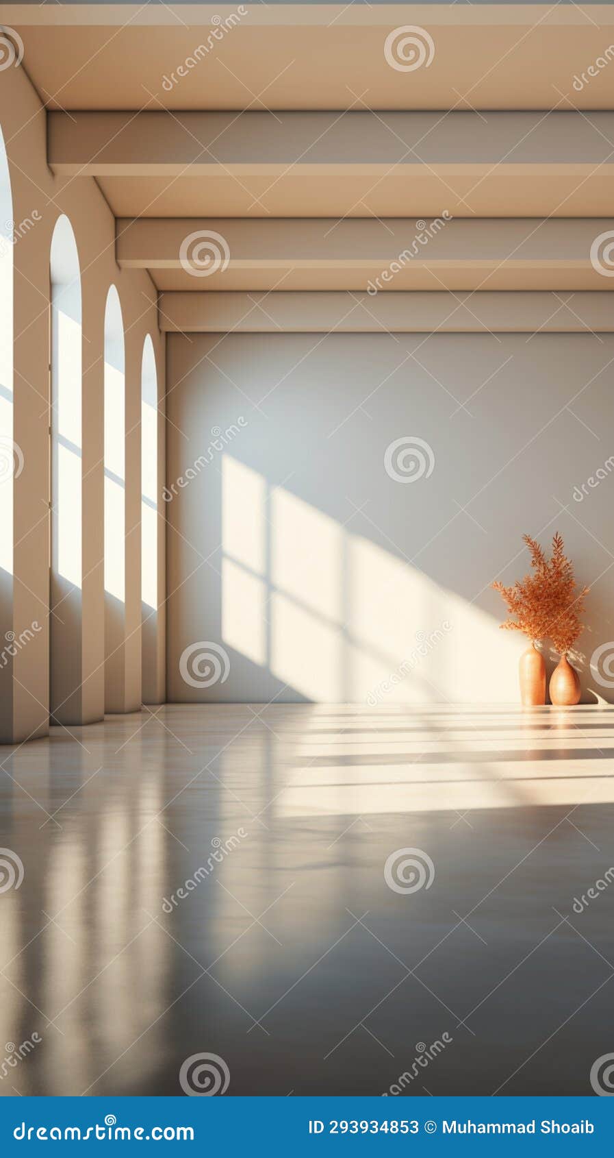 Empty Space Transformed by the Gentle Embrace of Light in 3D Rendering ...