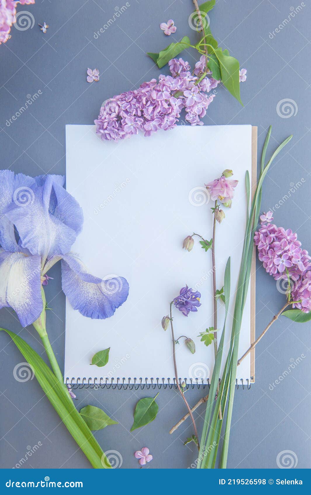 Notepad And Floral Border Pattern On Pink Background. Holiday Concept ...