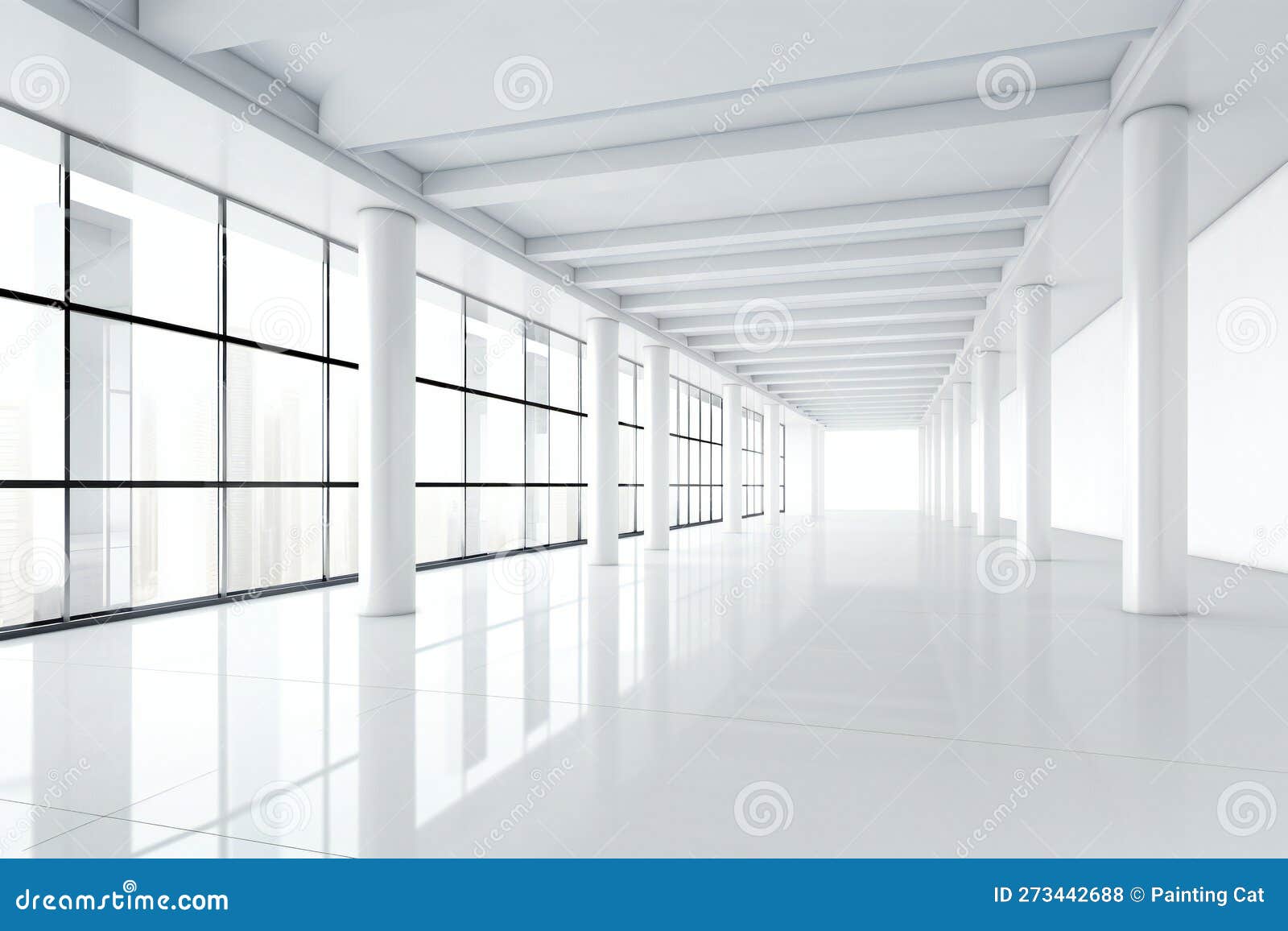 Empty Space in White Architecture Abstract, Arts & Architecture, Indoor ...