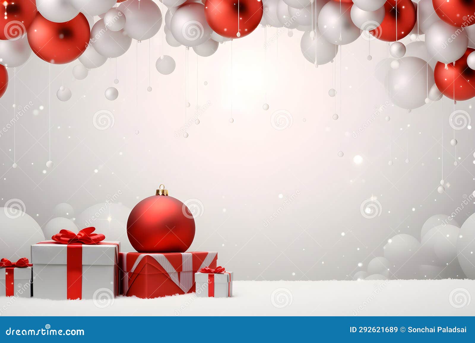 Empty Space for Writing Messages with Christmas Ornaments it is a ...