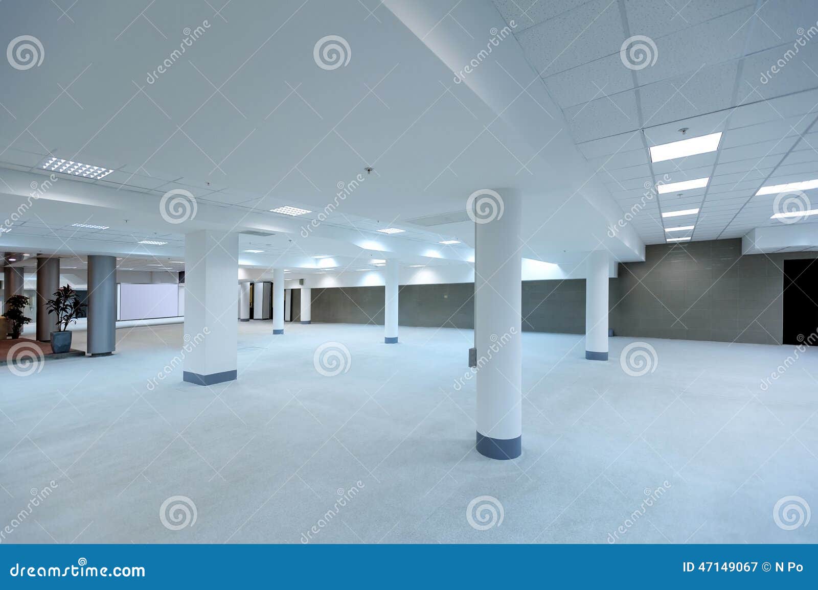 Empty Spacious Hall of Office Building Stock Image - Image of colonnade ...