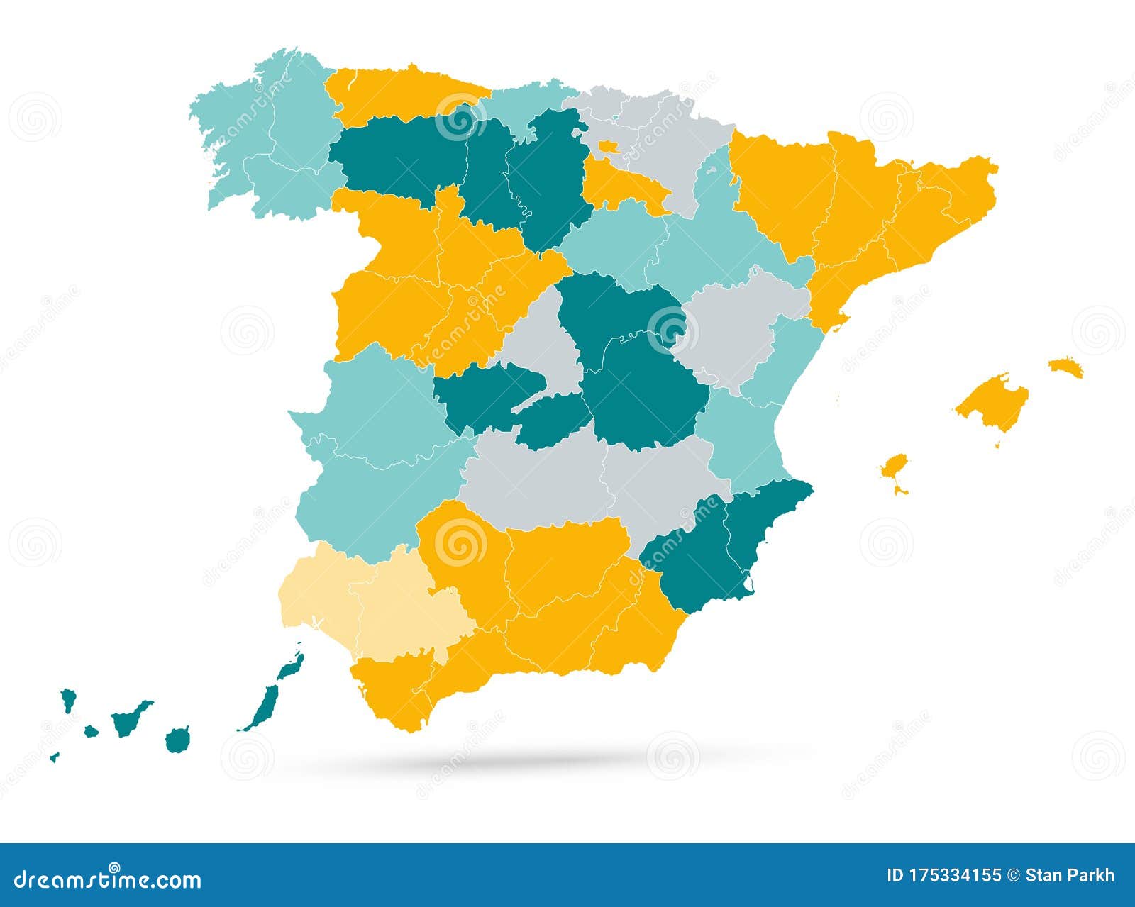 Empty Spain Map on Isolated on White Stock Vector - Illustration of ...