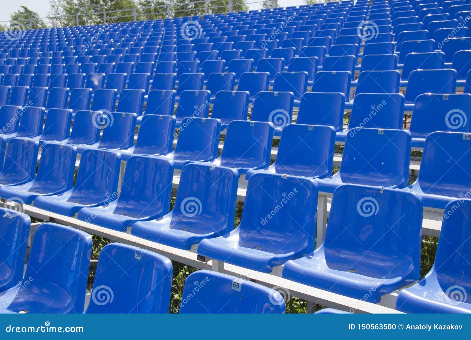 Empty Spectator Seats in the Open-air Arena Stock Photo - Image of ...