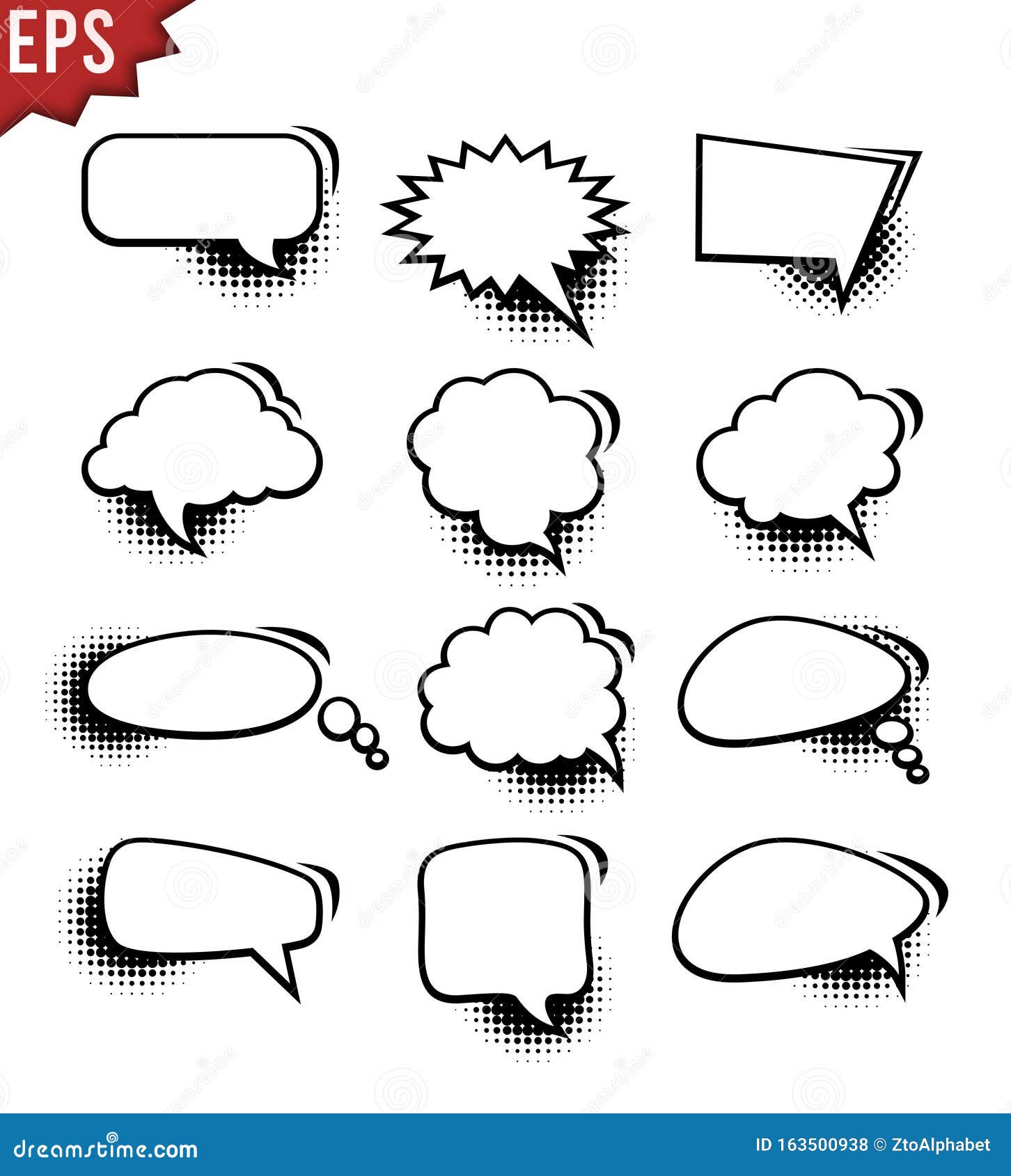 Empty Speech Bubble Cartoons Set Stock Vector - Illustration of ...