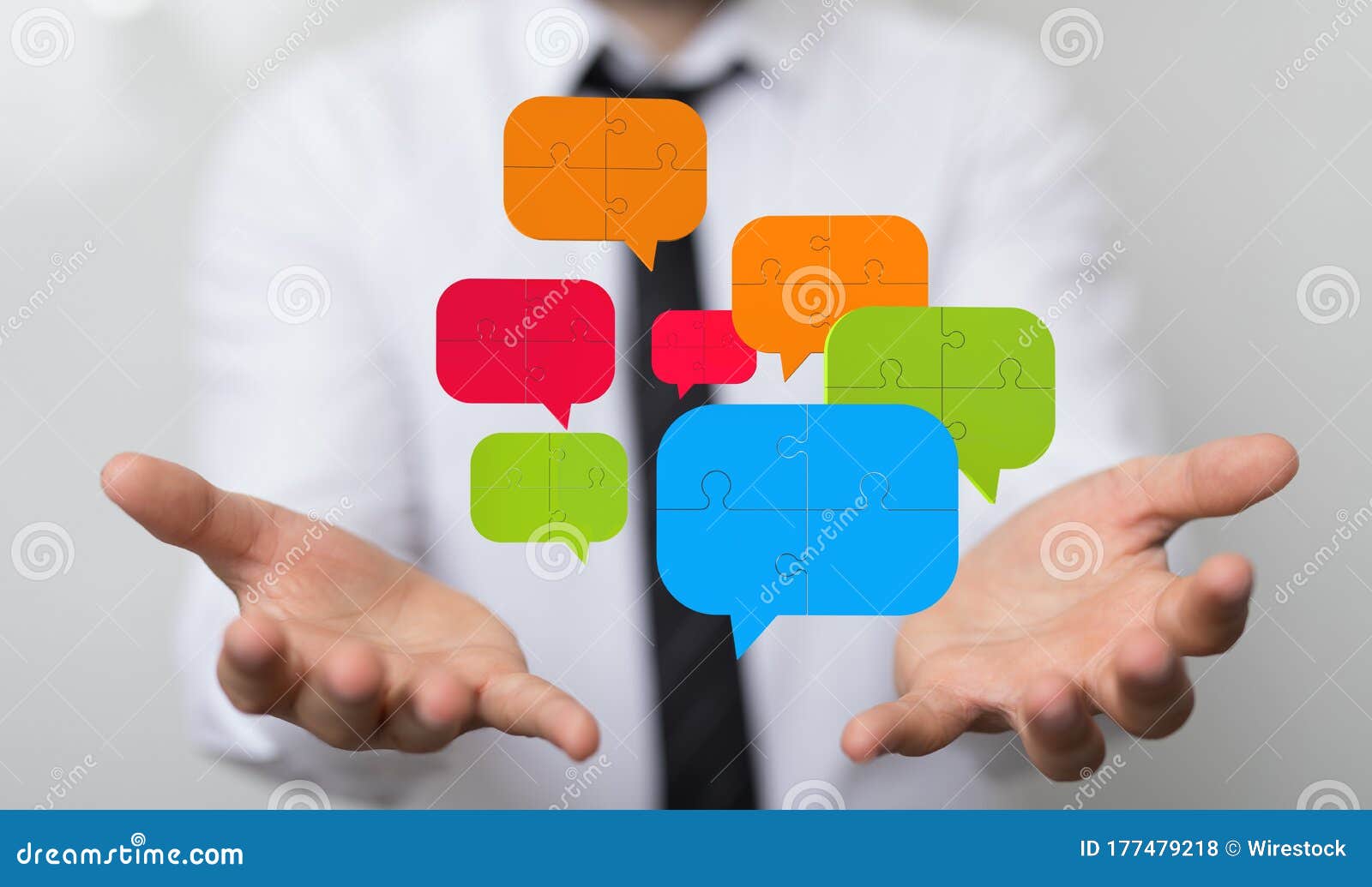 A Empty Speech Bubble Hands Feedback Communication Stock Photo - Image ...