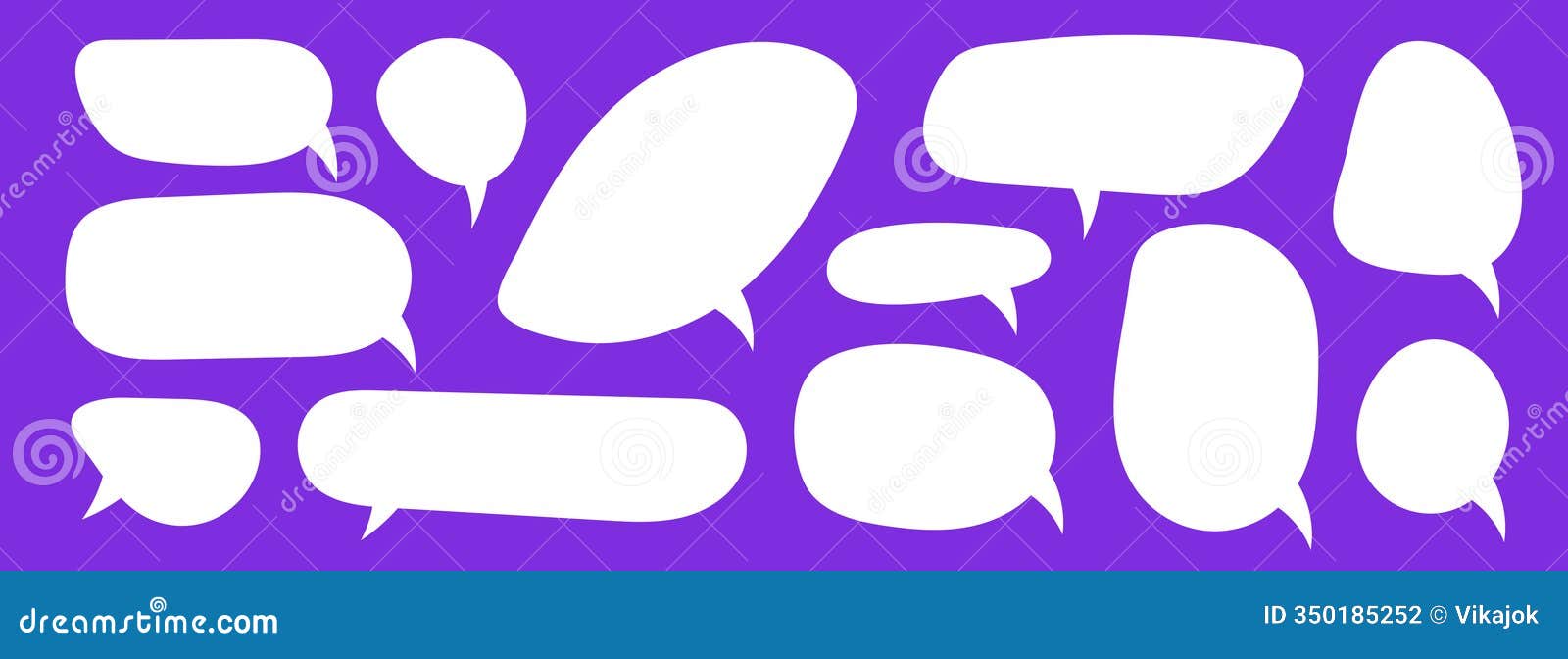 Empty Speech Bubble Set. Blank Cartoon Text Box Collection Stock ...
