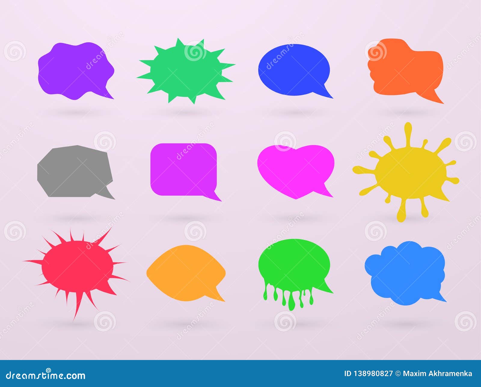 Empty Speech Bubbles, Chat Boxes of Various Forms for Adding Text and ...