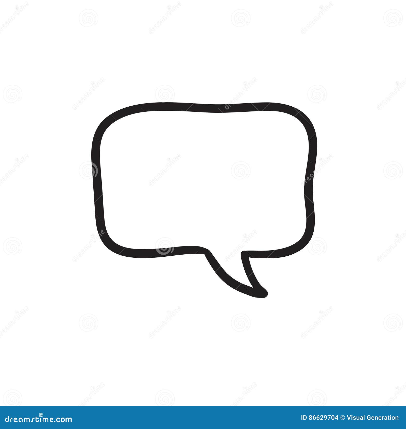 Empty Speech Square Sketch Icon. Stock Vector - Illustration of shape ...