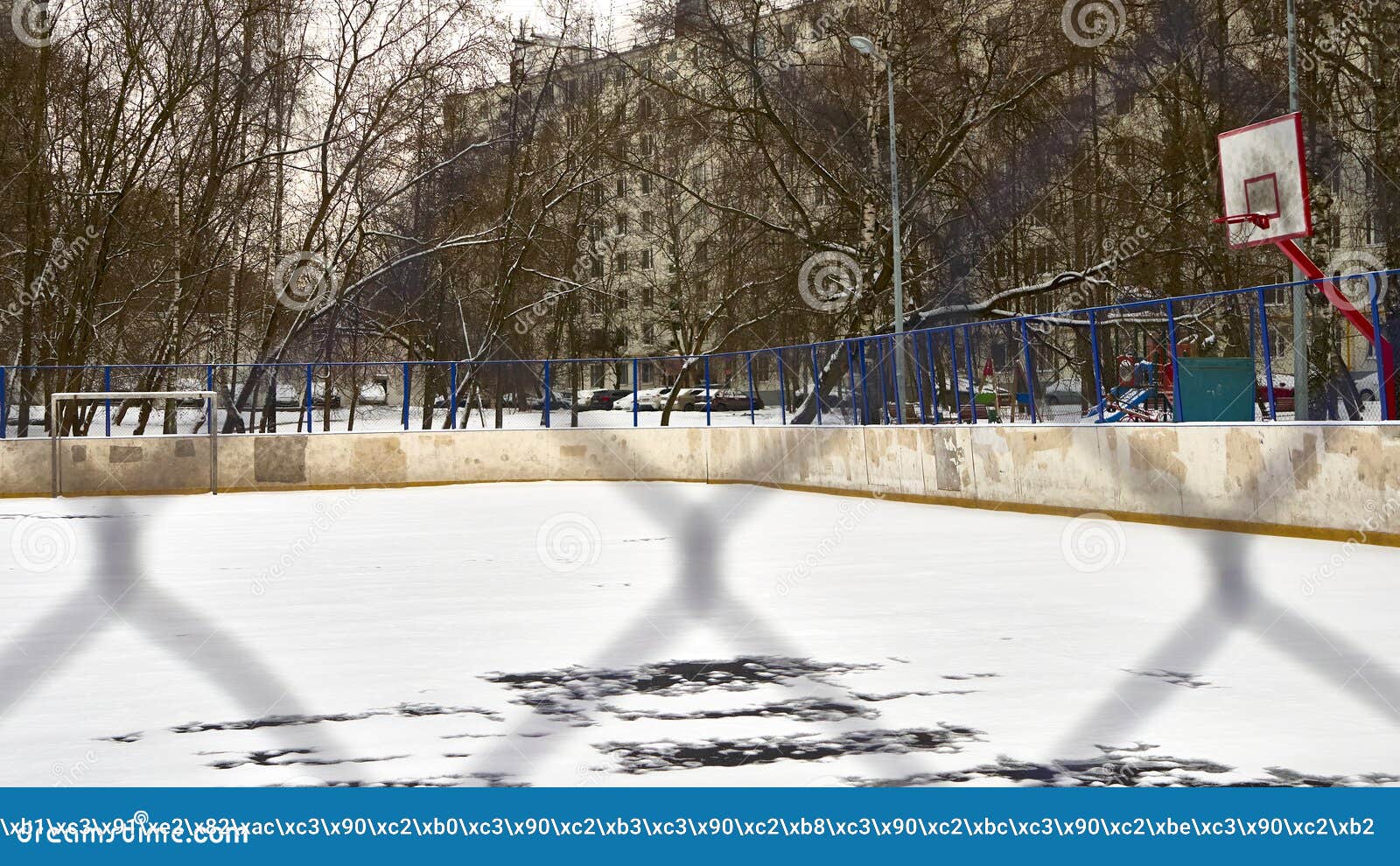Empty Sports Ground in the Snow Stock Image - Image of ground ...