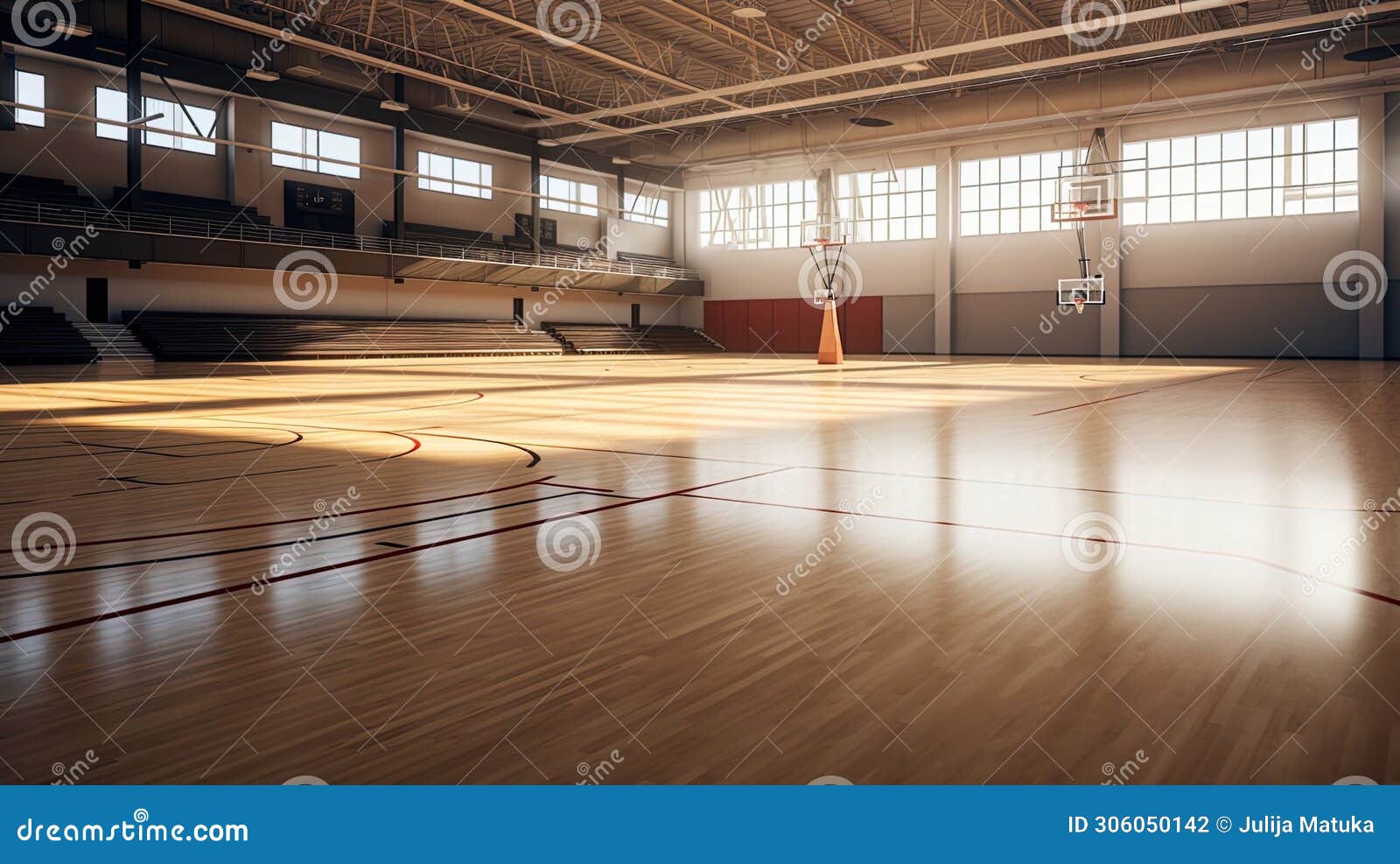 An Empty Sports Hall with Mokapas of Simulators Stock Illustration ...