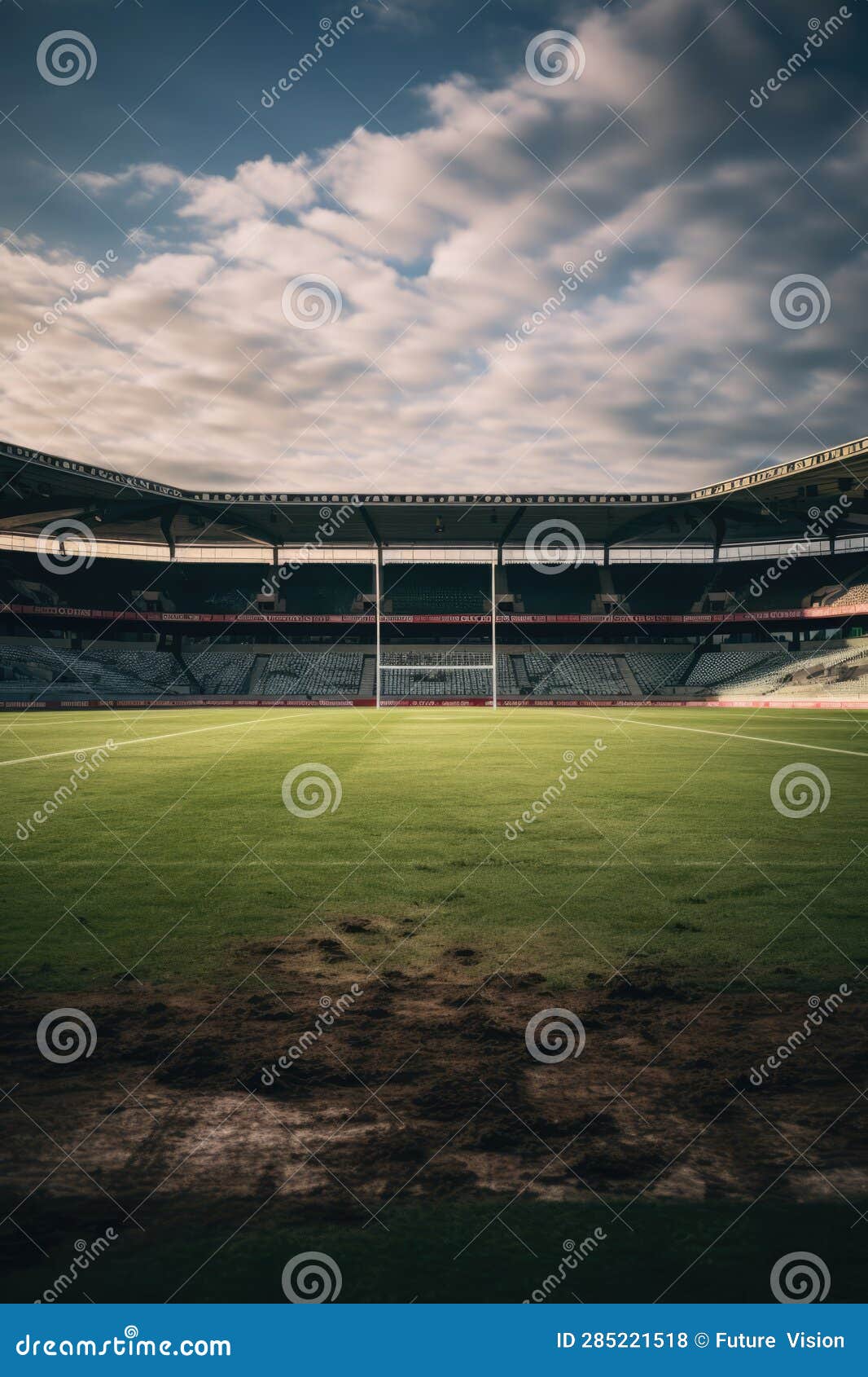 Empty Sports Stadium with Rugby Field, Created Using Generative Ai ...