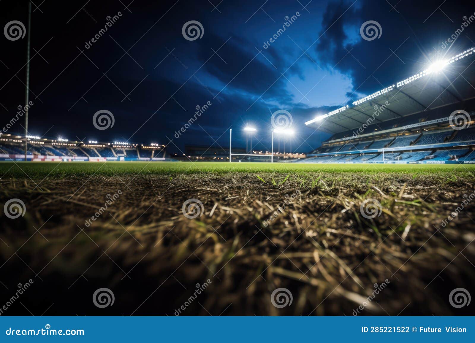 Empty Sports Stadium with Rugby Field, Created Using Generative Ai ...