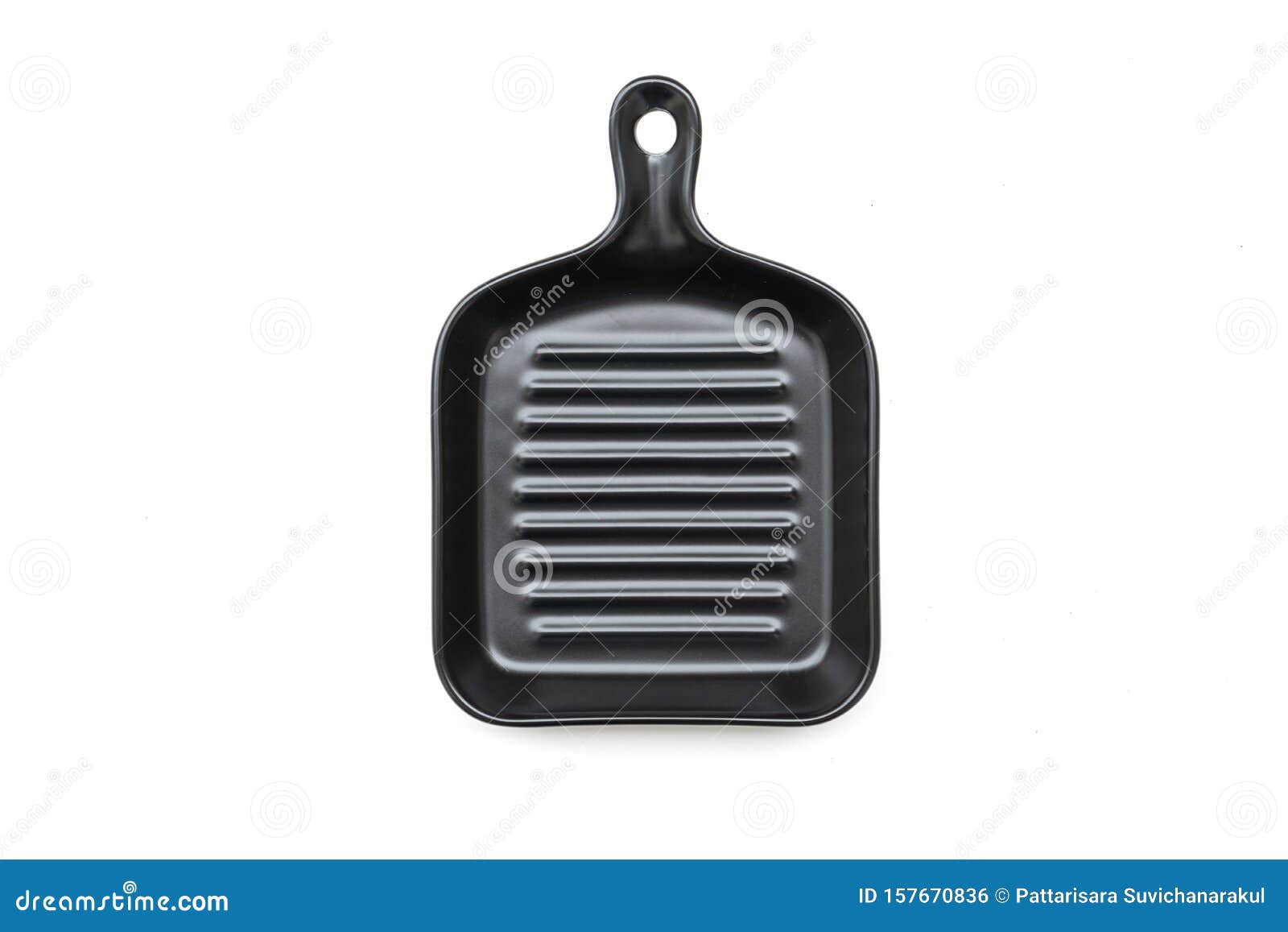 Empty Black Ceramic Square Pan Isolated on White Background Stock Photo ...