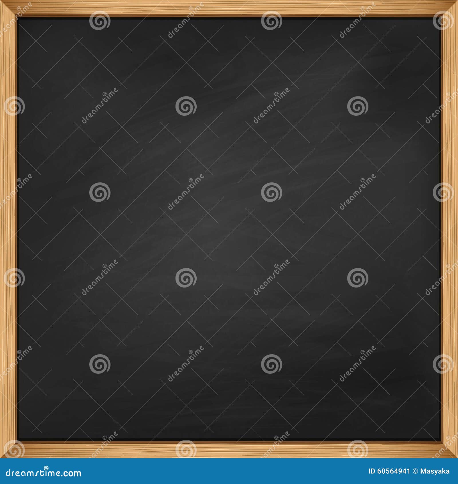 Empty Square Blackboard with Wooden Frame. Template Stock Illustration ...