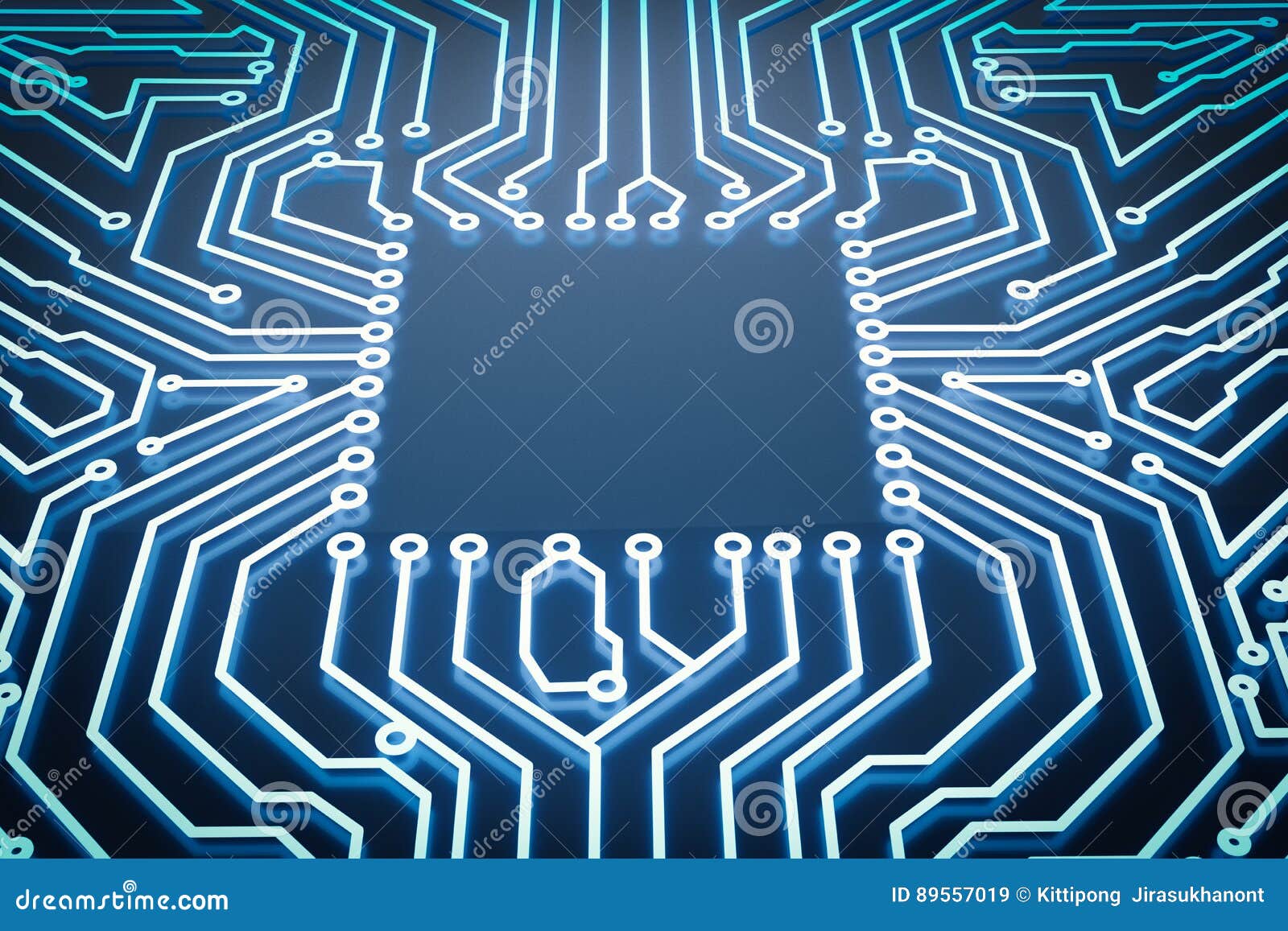 Empty Square on Blue Circuit Board Stock Illustration - Illustration of ...