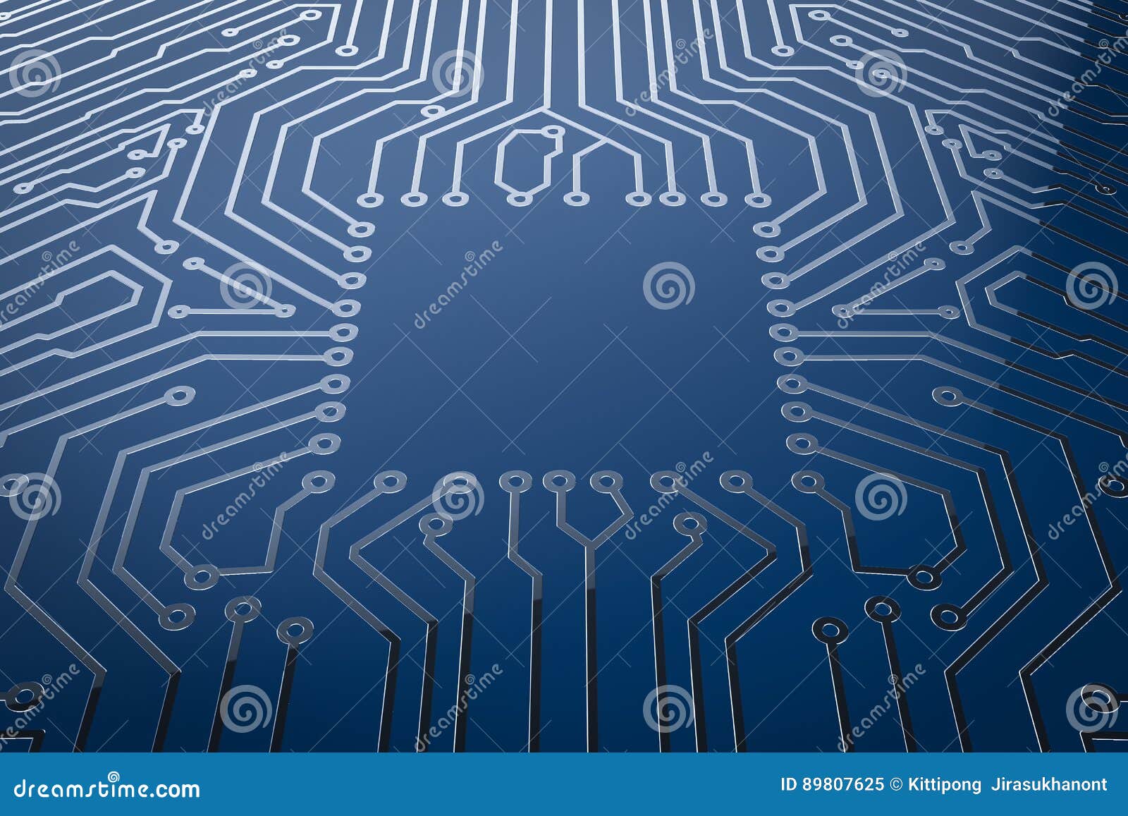 Empty Square on Blue Circuit Board Stock Illustration - Illustration of ...