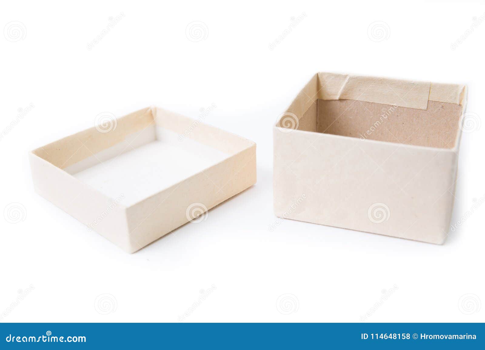 Empty Square Box of Cardboard on White Background. Stock Photo - Image ...