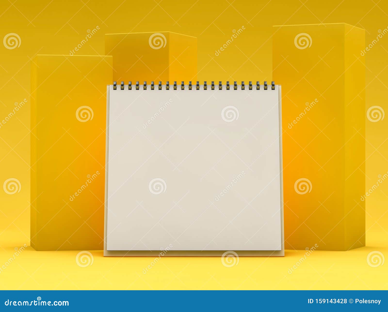 Empty Square Desk Calendar. Mockup Design Concept Stock Illustration ...