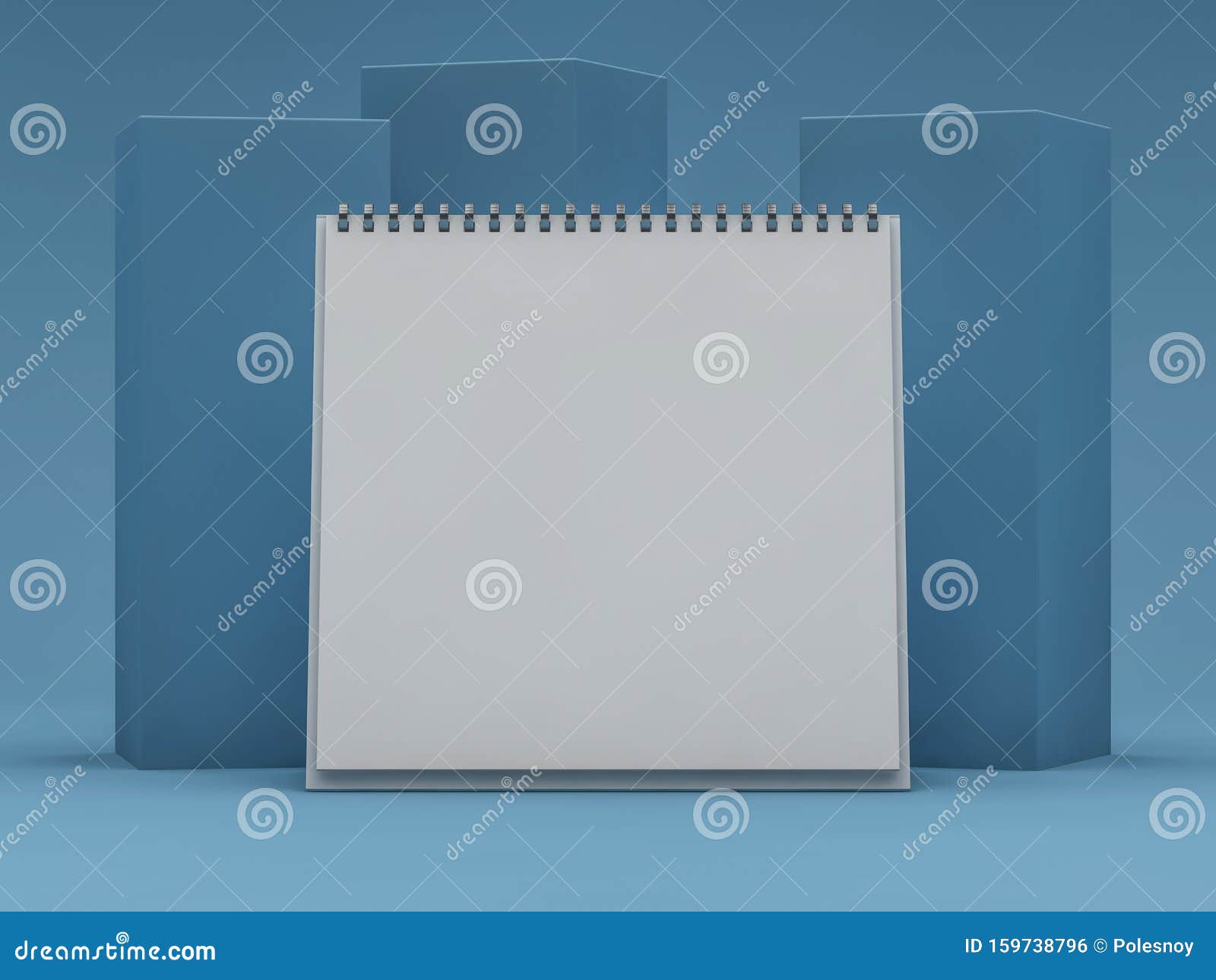 Empty Square Desk Calendar. Mockup Design Concept Stock Illustration ...