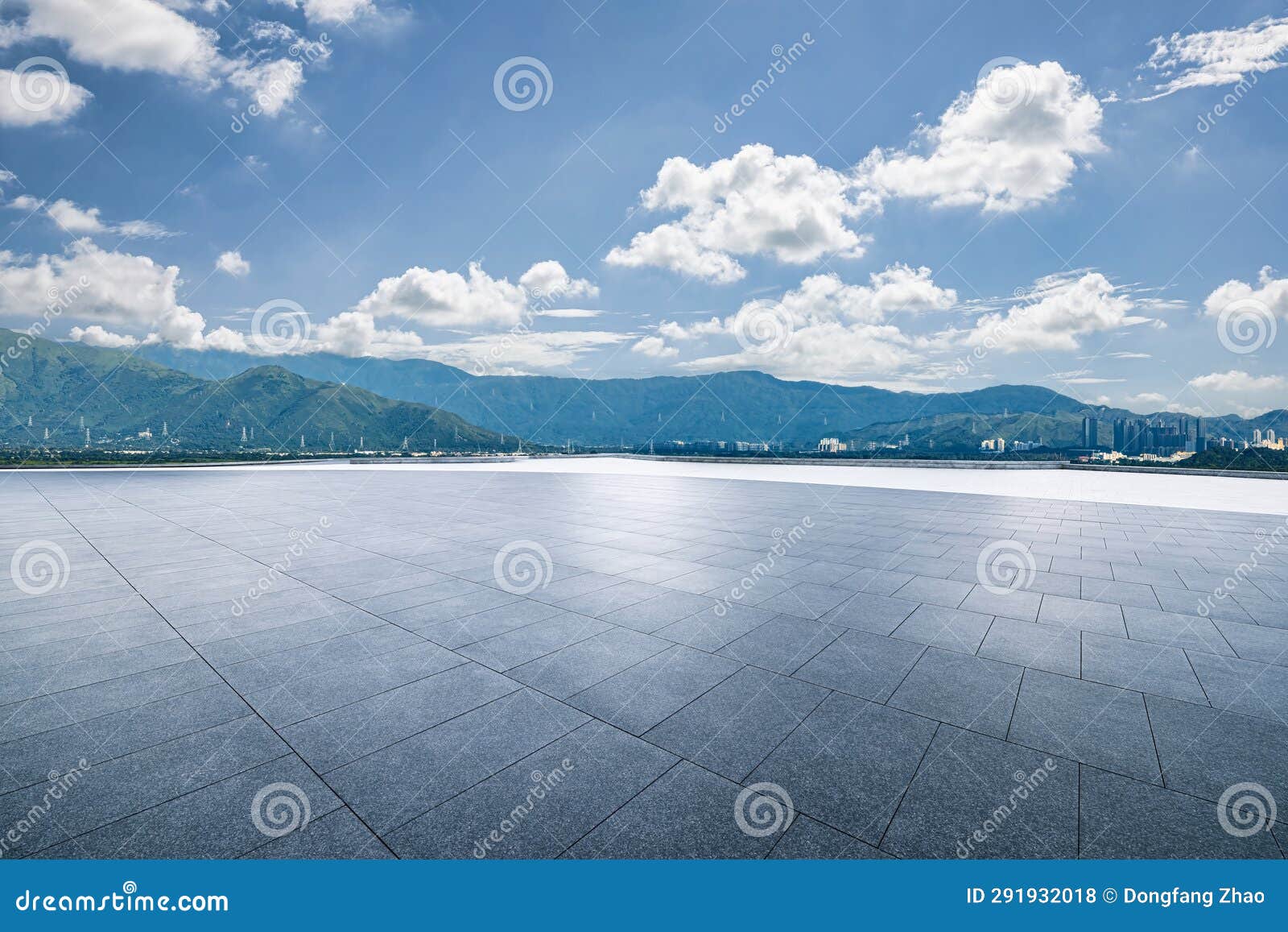 Empty Square Floor and Mountain Nature Scenery Stock Photo - Image of ...