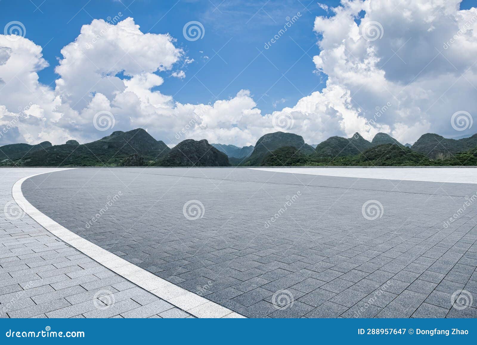 Empty Square Floor and Mountains Nature Scenery Stock Image - Image of ...