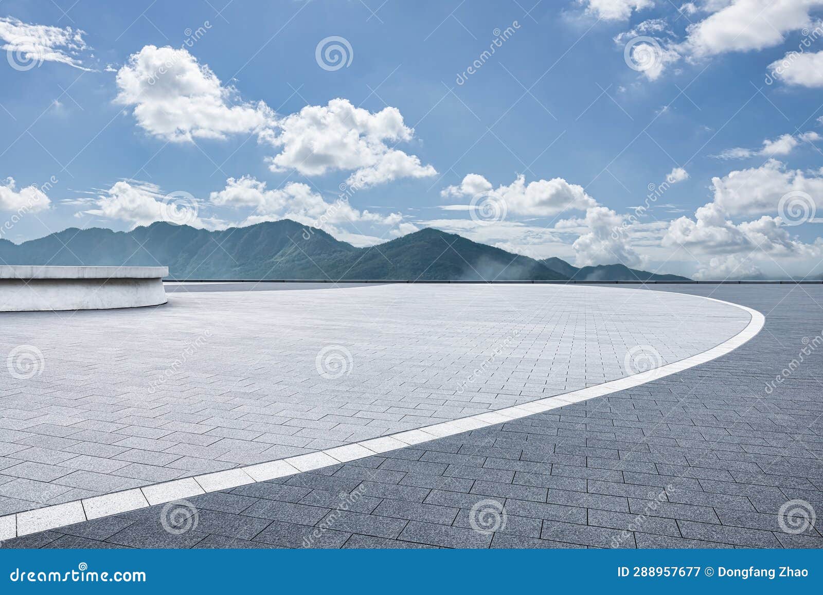Empty Square Floor and Mountains Nature Scenery Stock Image - Image of ...