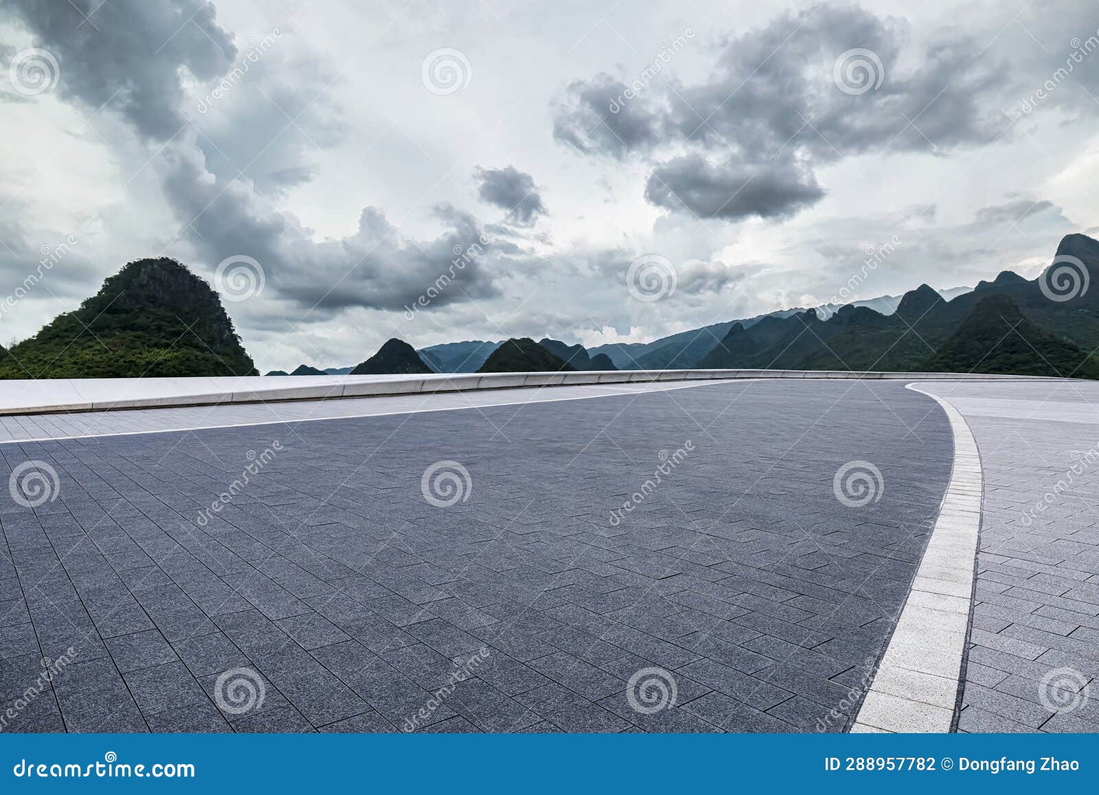 Empty Square Floor and Mountains Nature Scenery Stock Photo - Image of ...
