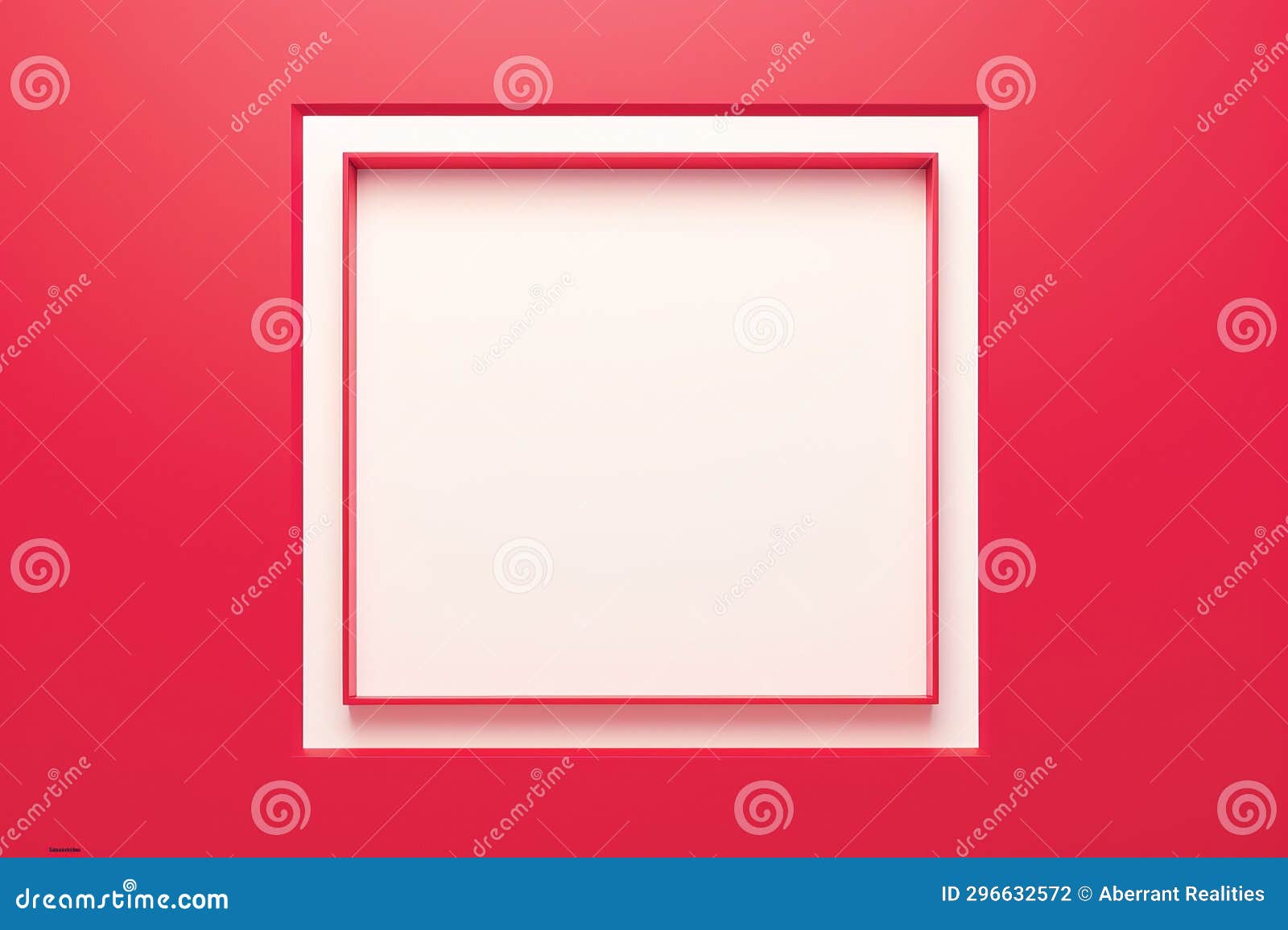 An Empty Square Frame on a Red Background Stock Illustration ...