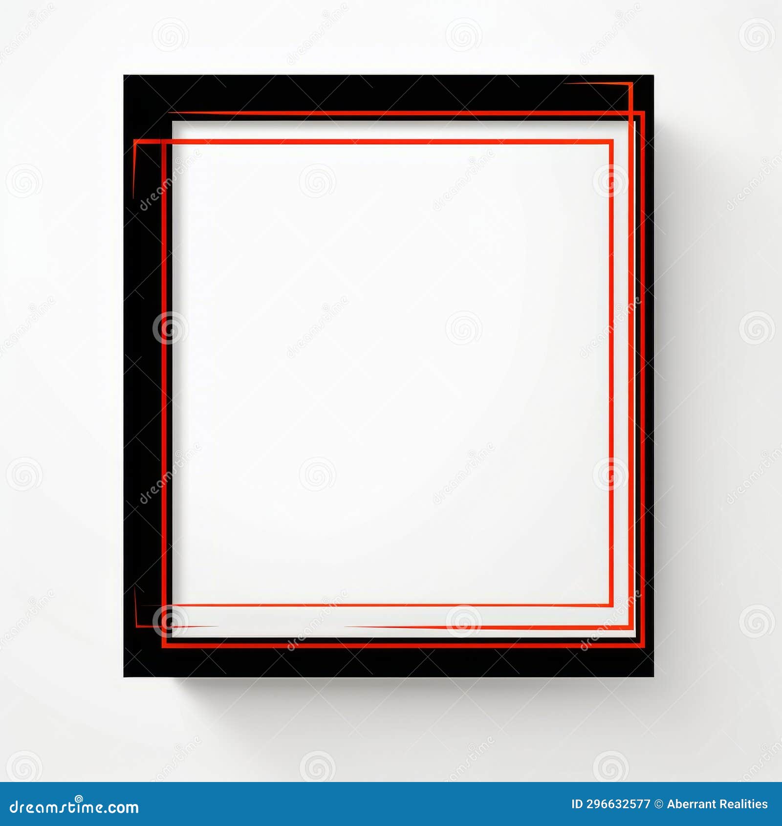 An Empty Square Frame with a Red Border on a White Background Stock ...