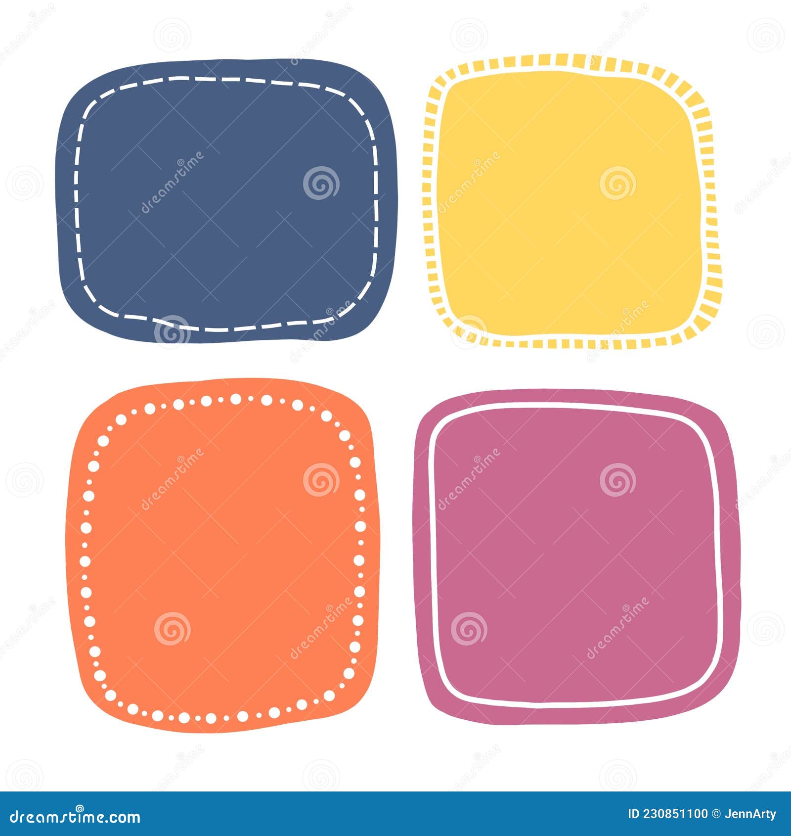 Empty Square Frame Set Design Element for Text Stock Illustration ...