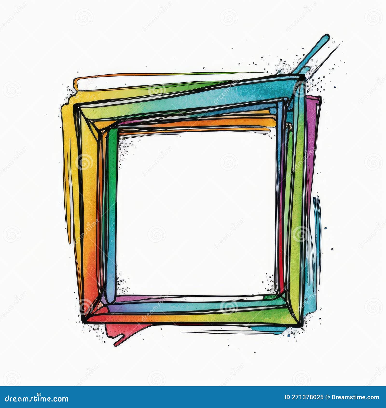 Empty Square Frame on White Background. Stock Illustration ...