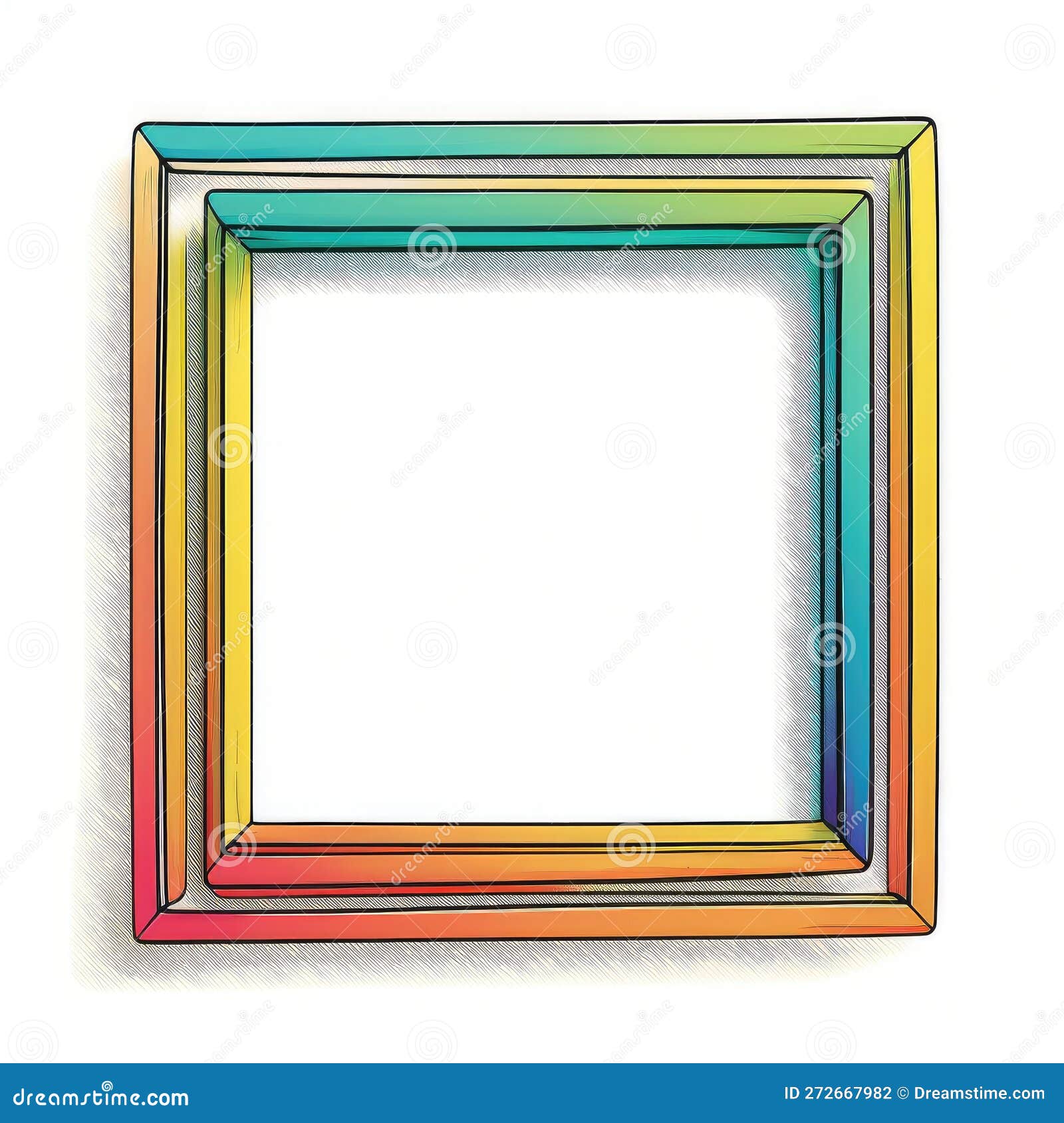Empty Square Frame on White Background. Stock Illustration ...