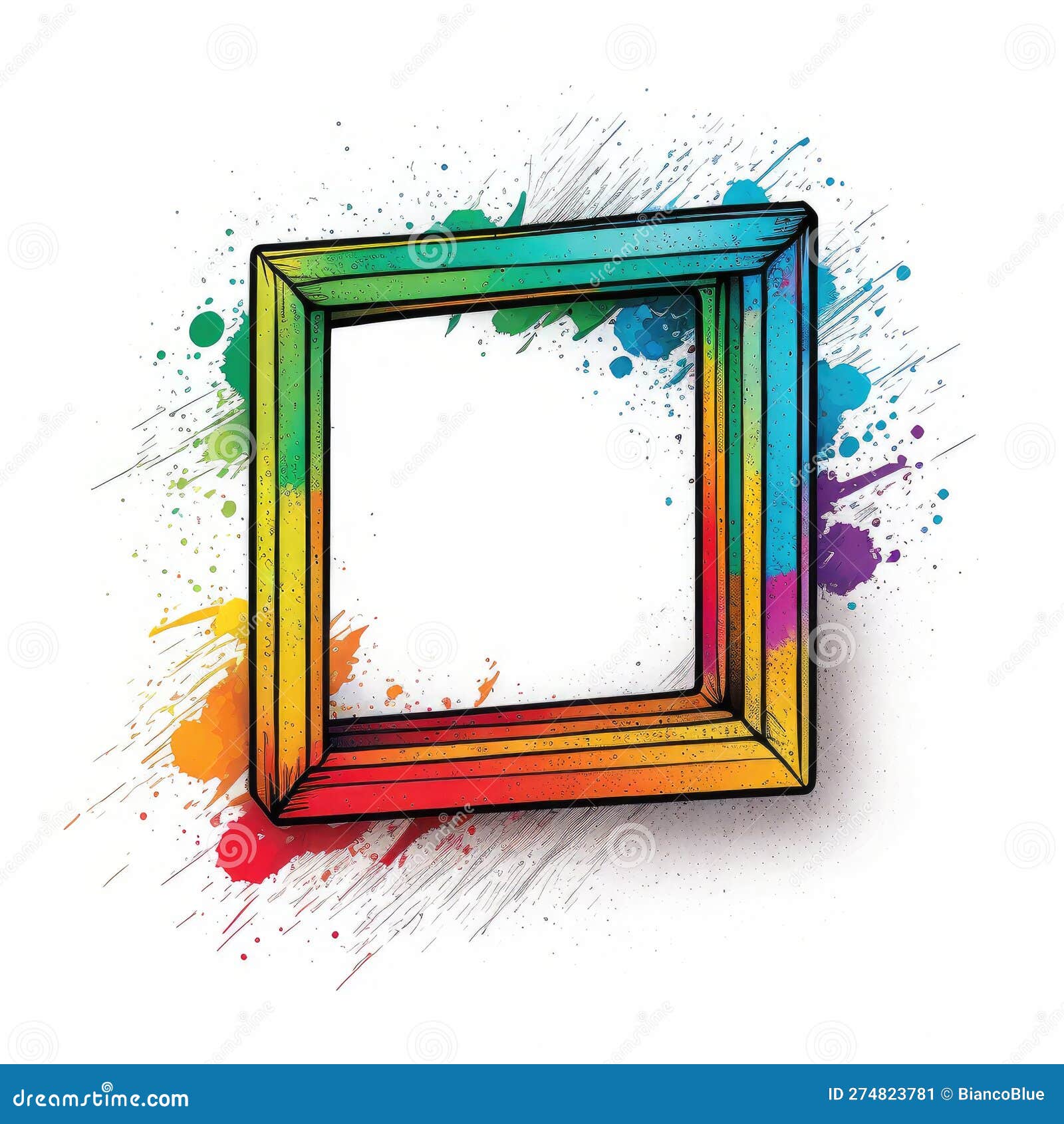 Empty Square Frame on White Background. Stock Illustration ...