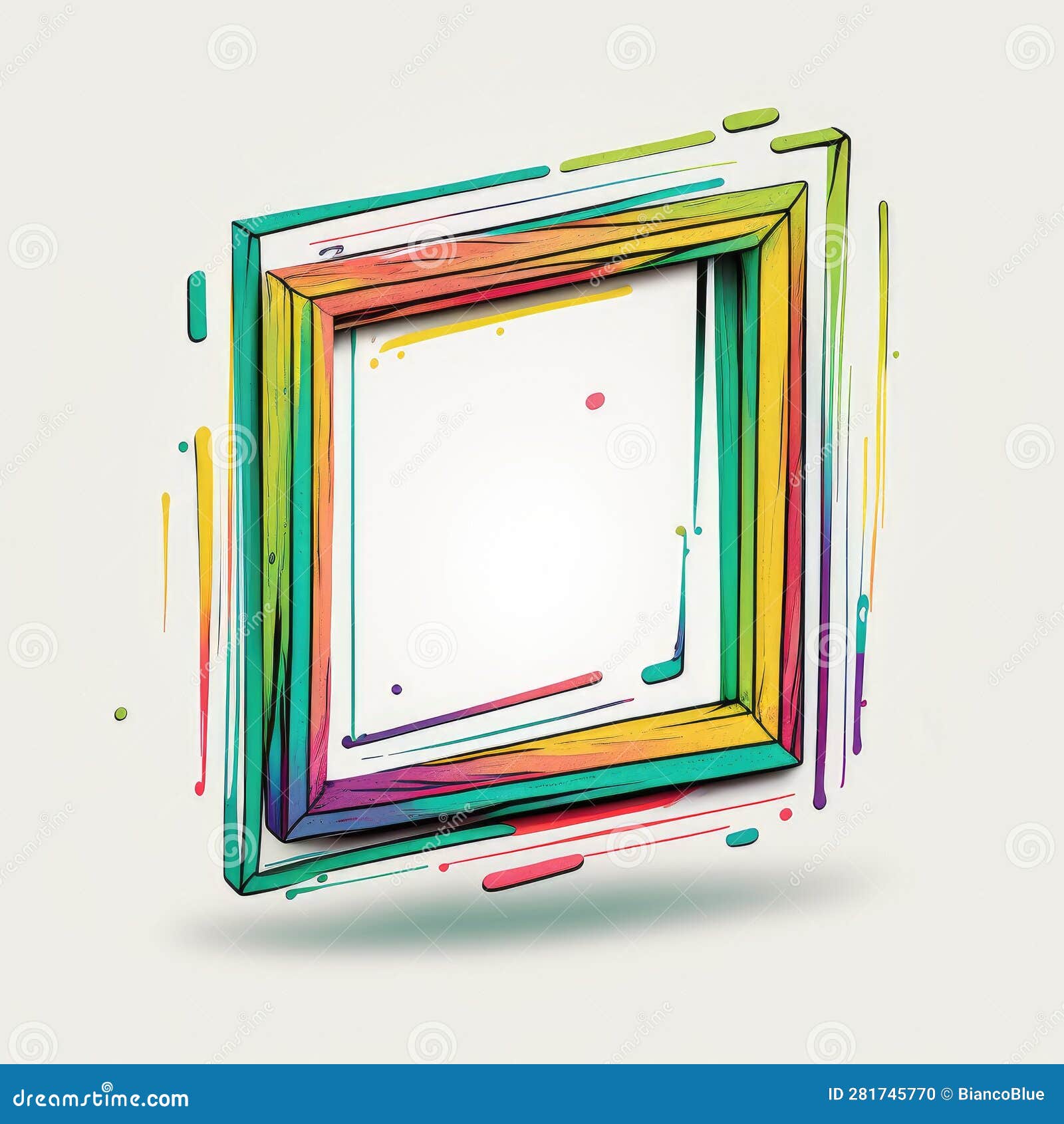 Empty Square Frame on White Background. Stock Illustration ...