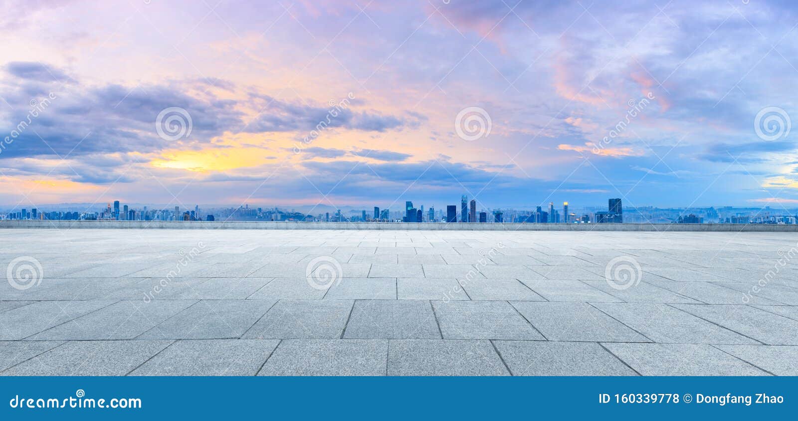 Square Ground and Architectural Landscape Skyline in Chongqing Stock ...