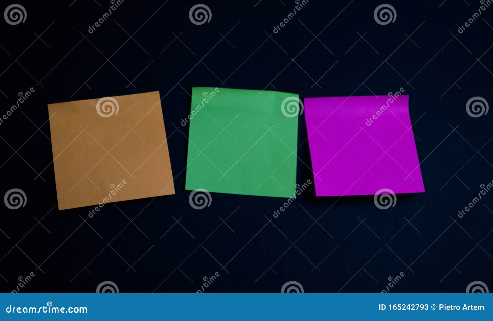 Empty Square Multi-colored Stickers Hang on a Black Board, Business ...