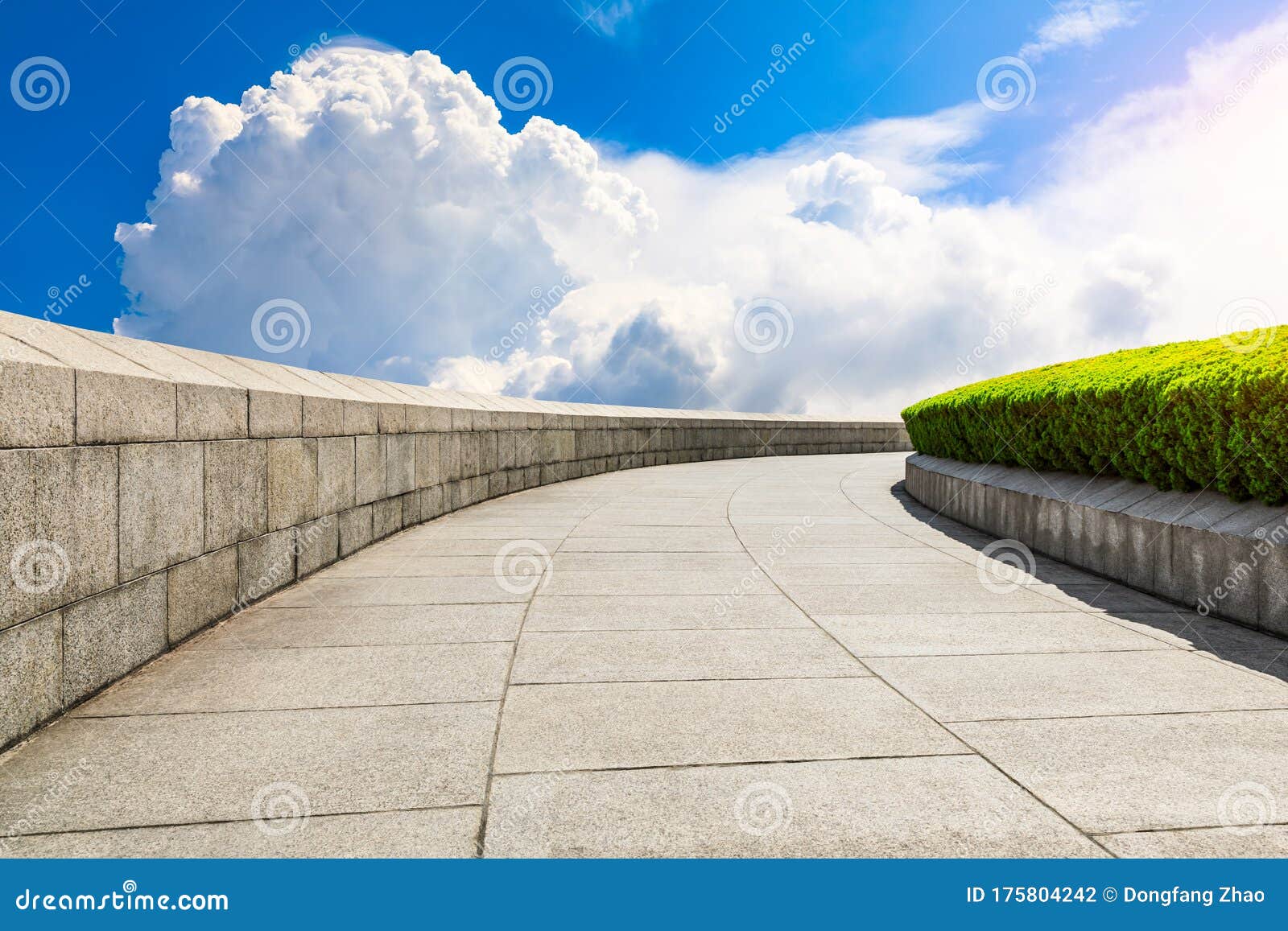 Square Road and Sky Landscape in Summer Stock Photo - Image of clean ...