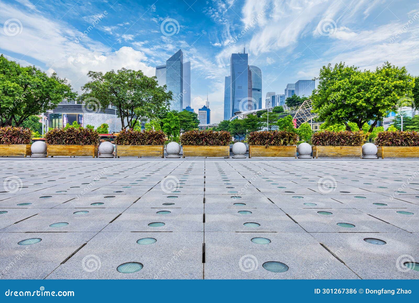 Empty Square Road and City Buildings Stock Photo - Image of empty ...