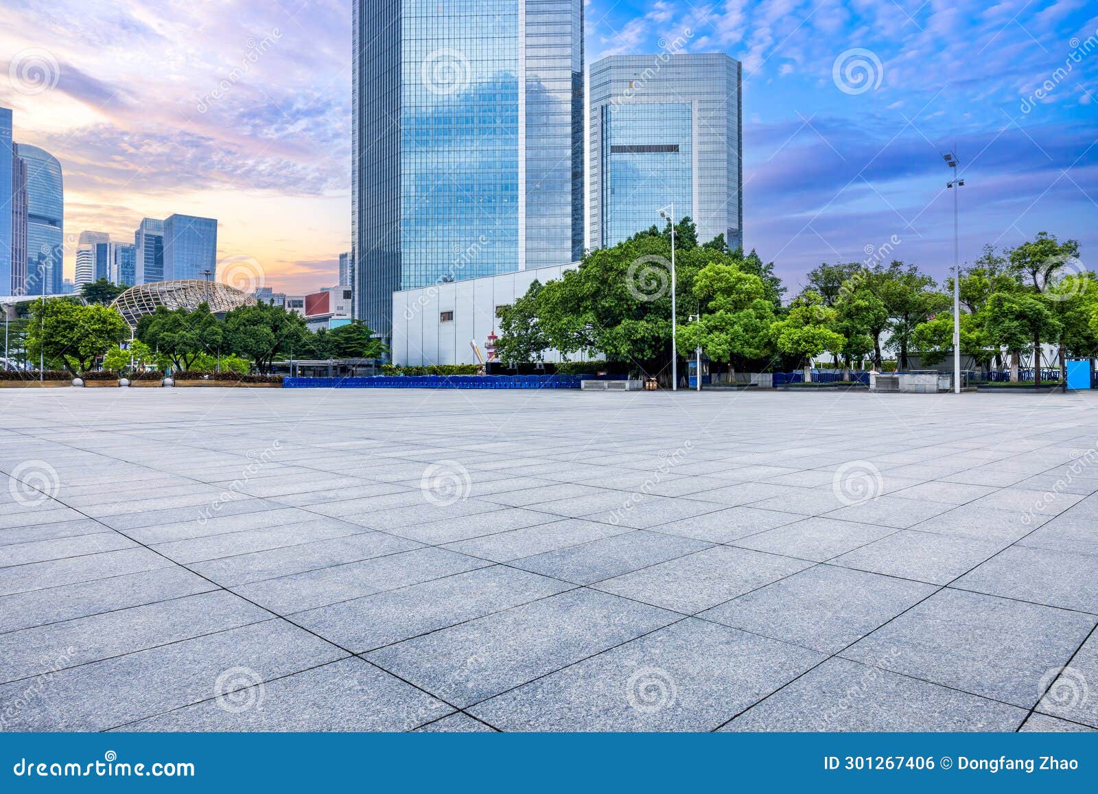 Empty Square Road and City Buildings Stock Photo - Image of ground ...