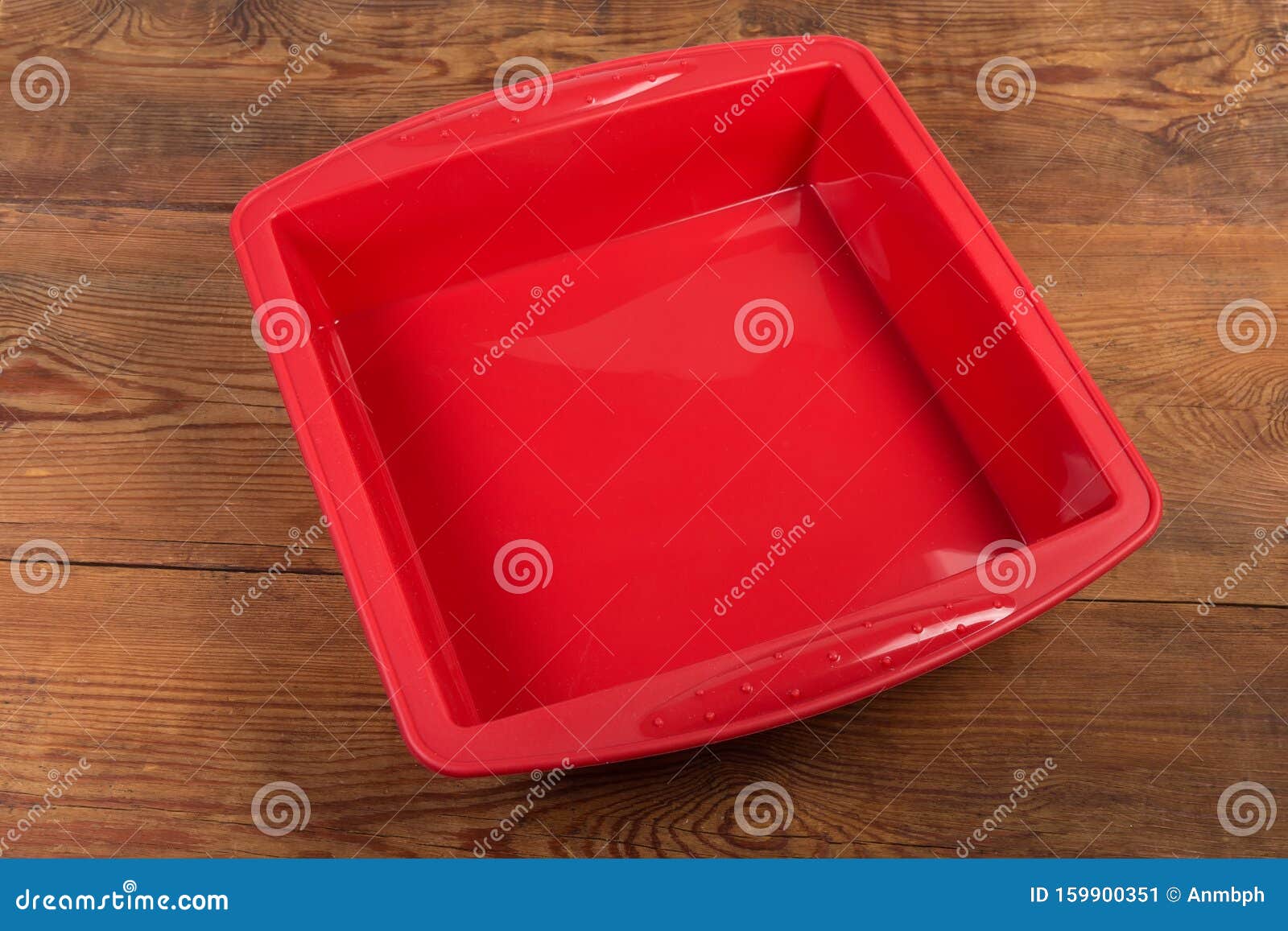 Empty Square Silicone Baking Tray on the Old Rustic Table Stock Image ...
