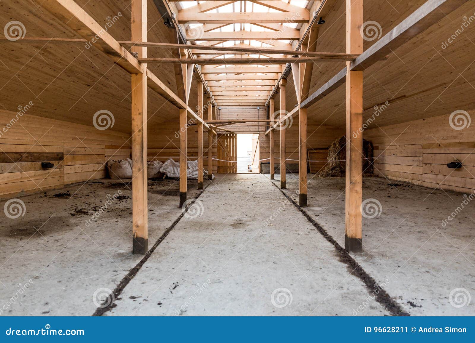 Empty stable stock image. Image of dirty, aged, haystack - 96628211
