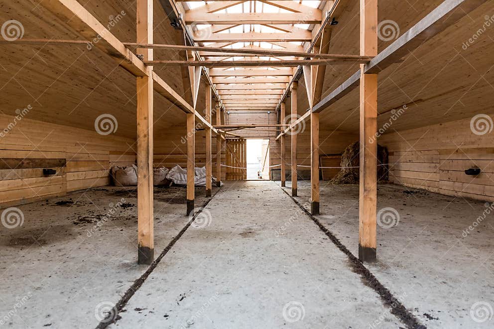 Empty stable stock image. Image of dirty, aged, haystack - 96628211