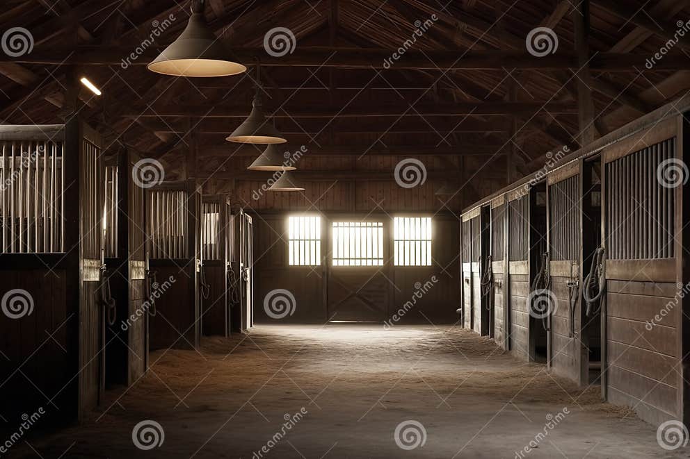 The Empty Stables. Generative AI Stock Illustration - Illustration of ...