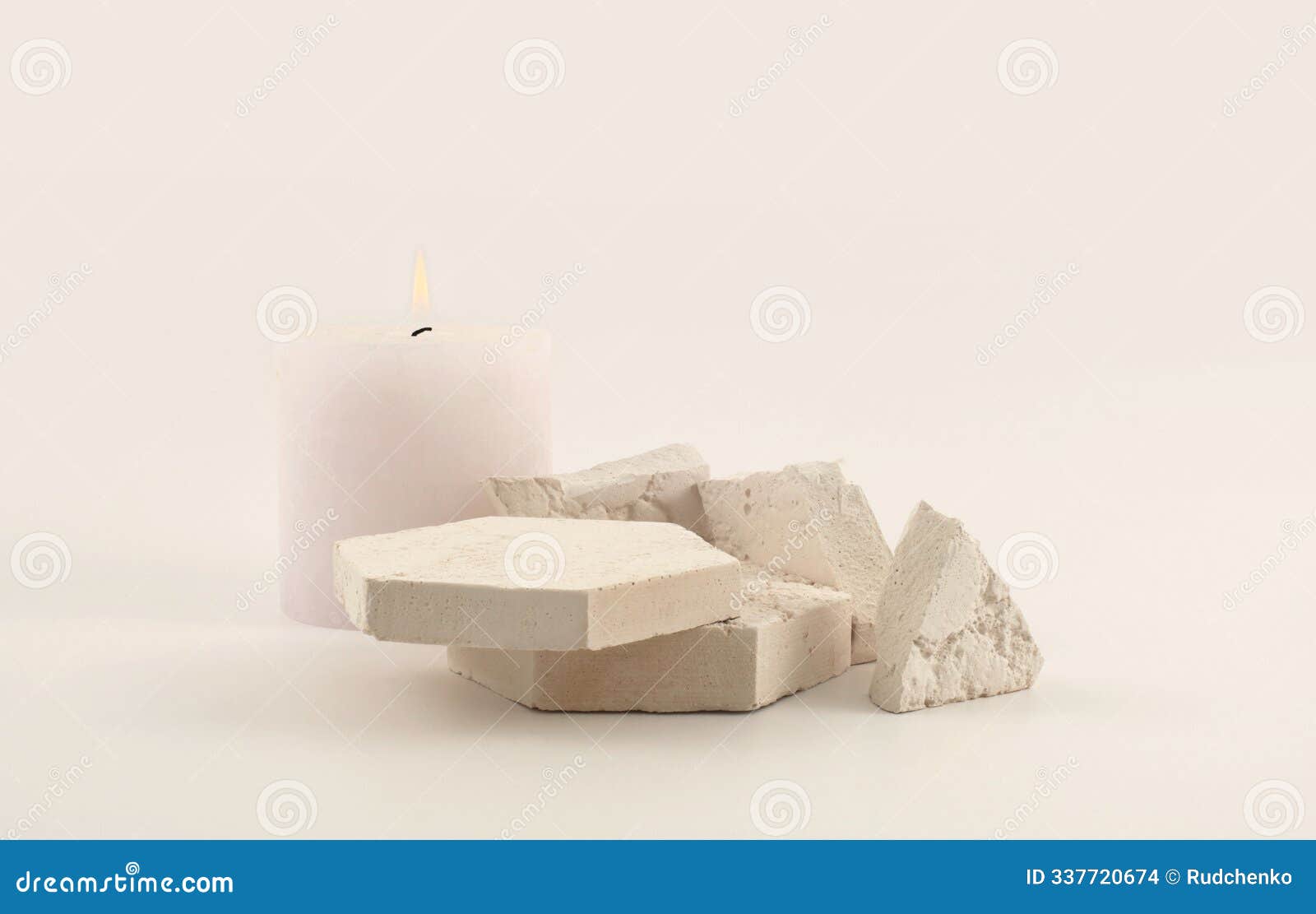 Empty Stack Of Stones Platform Podium On Canvas Background. Minimal ...