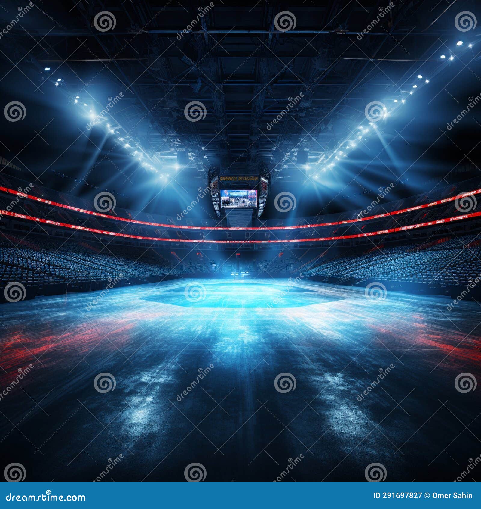 Empty Stadium or Arena Highlighting Serenity and Grandeur Stock Image ...